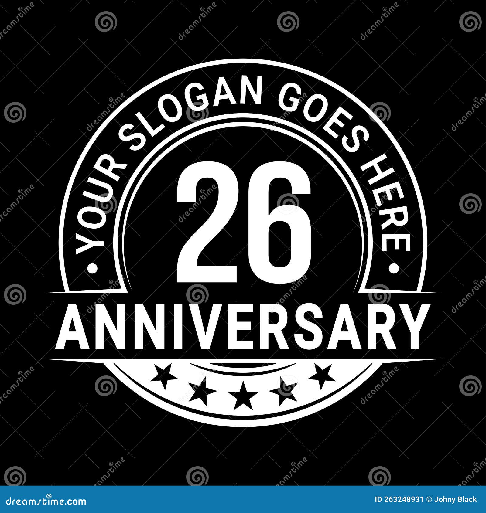 26 Years Anniversary. 26th Anniversary Logo Design Template. Vector and ...