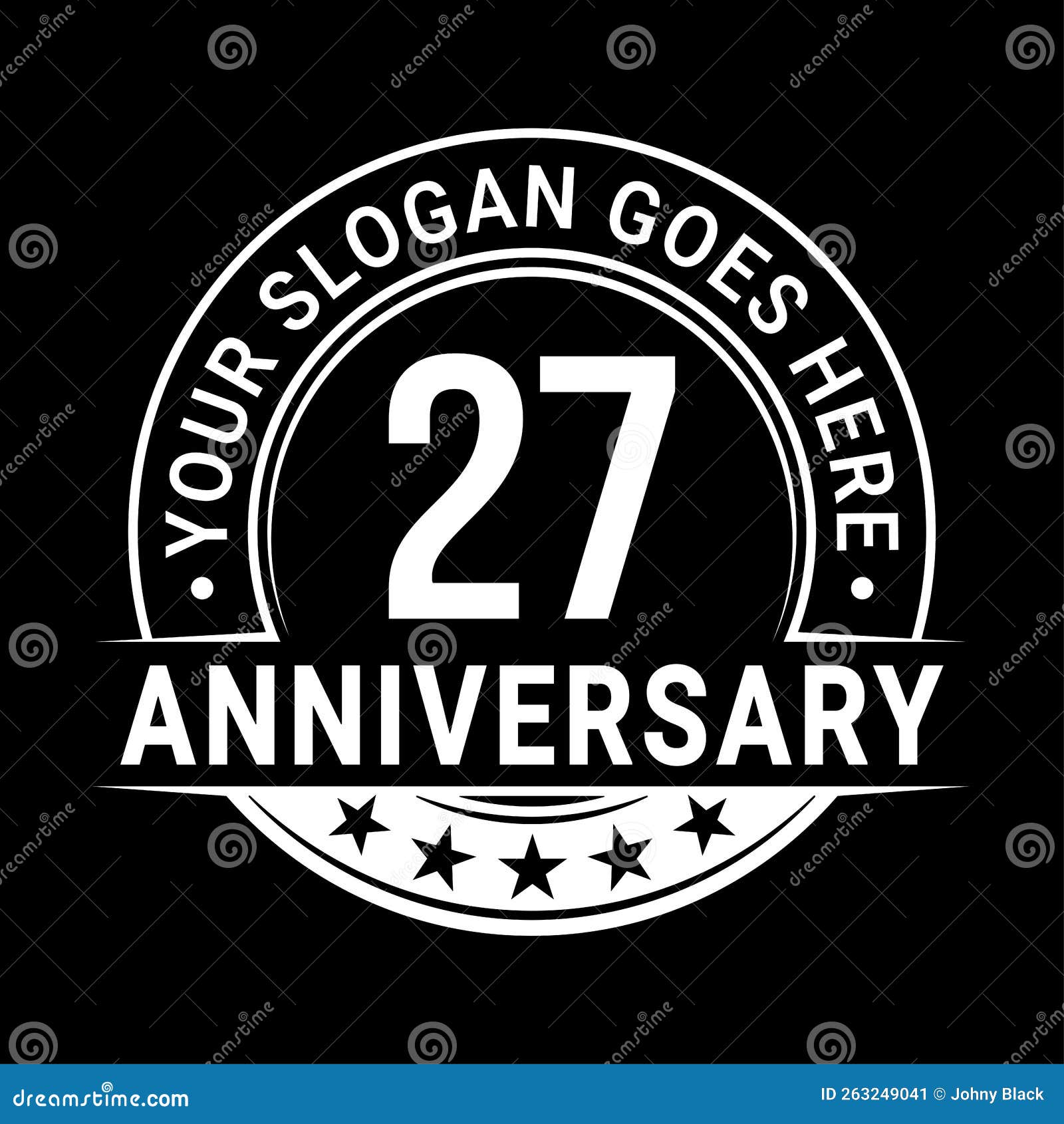 27 Years Anniversary. 27th Anniversary Logo Design Template. Vector and ...