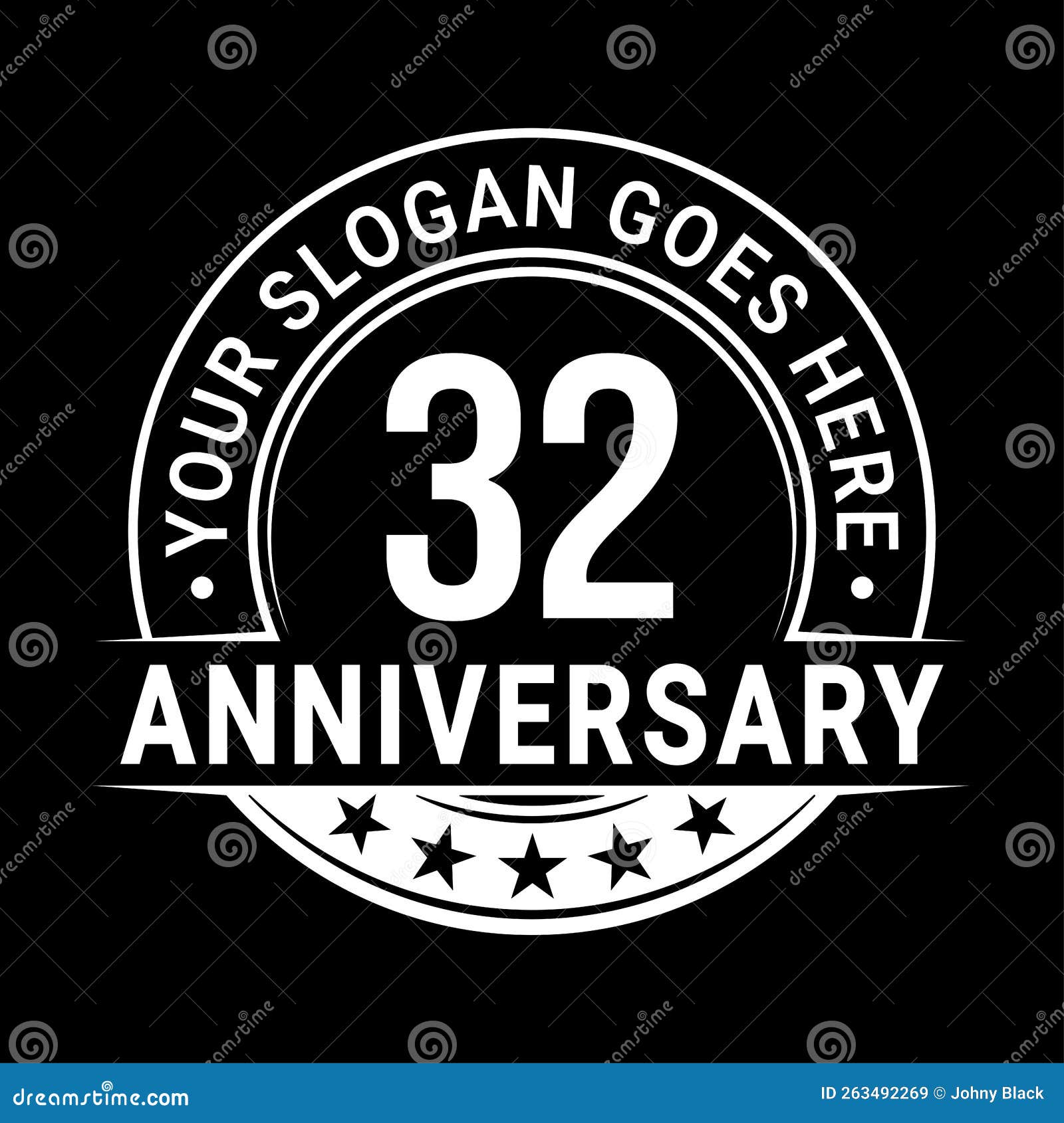 32 Years Anniversary. 32nd Anniversary Logo Design Template. Vector And ...