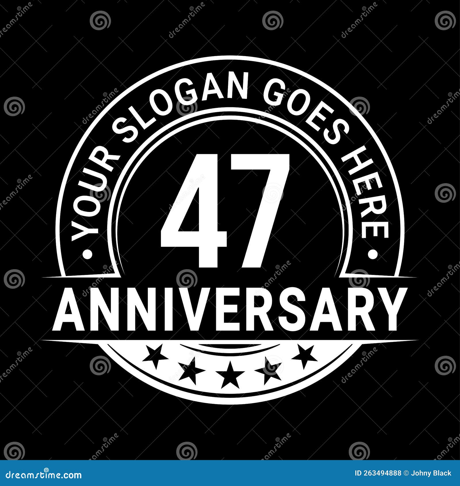 47 Years Anniversary. 47th Anniversary Logo Design Template. Vector and ...