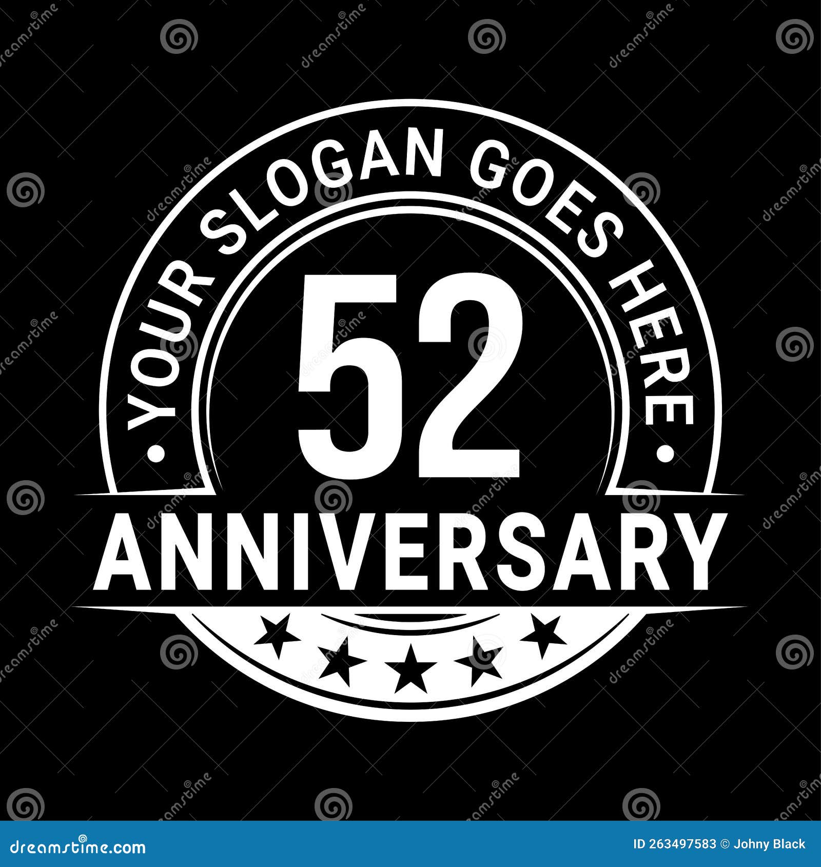 52 Years Anniversary. 52nd Anniversary Logo Design Template. Vector and ...