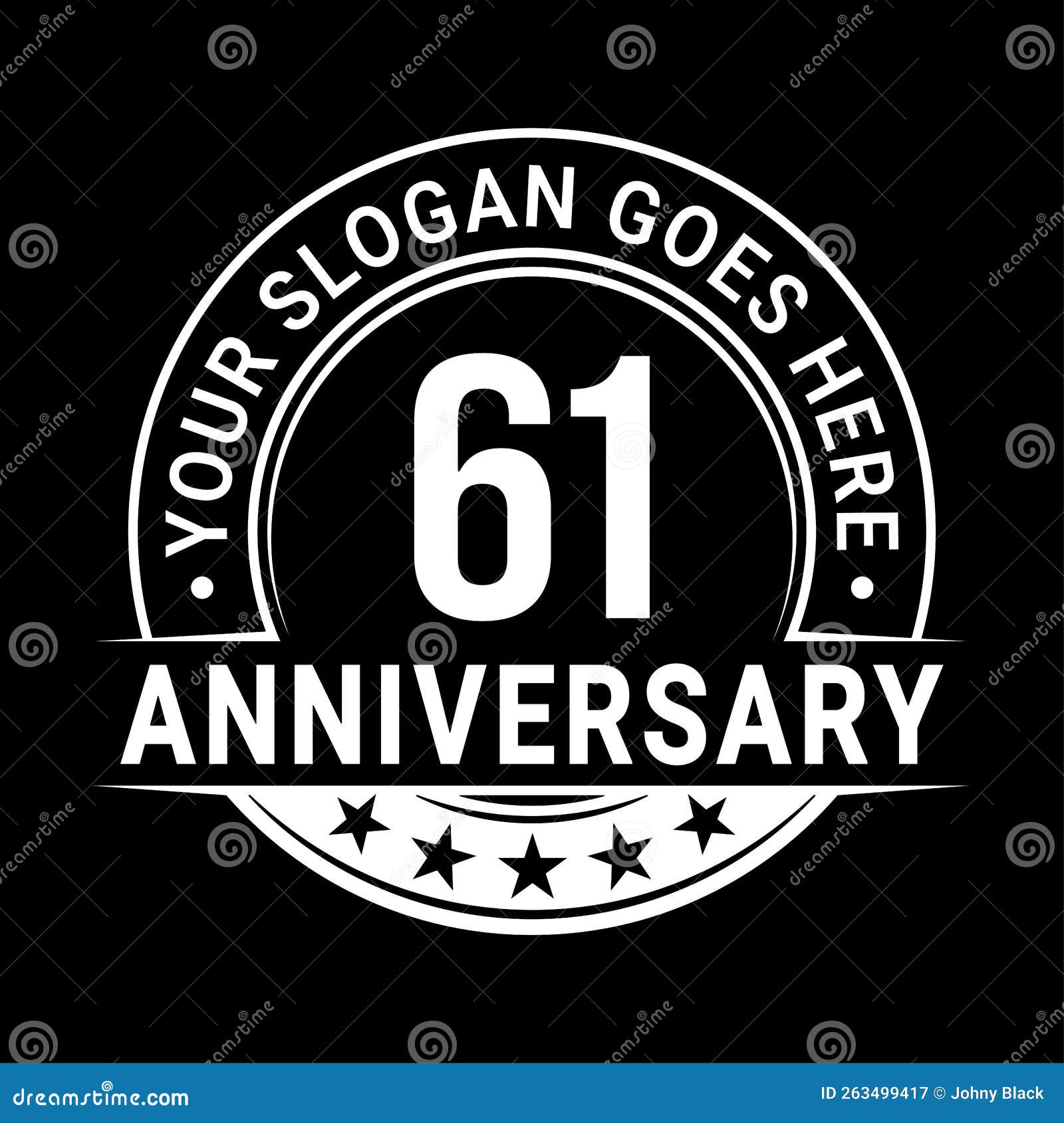 61 Years Anniversary. 61st Anniversary Logo Design Template. Vector and ...