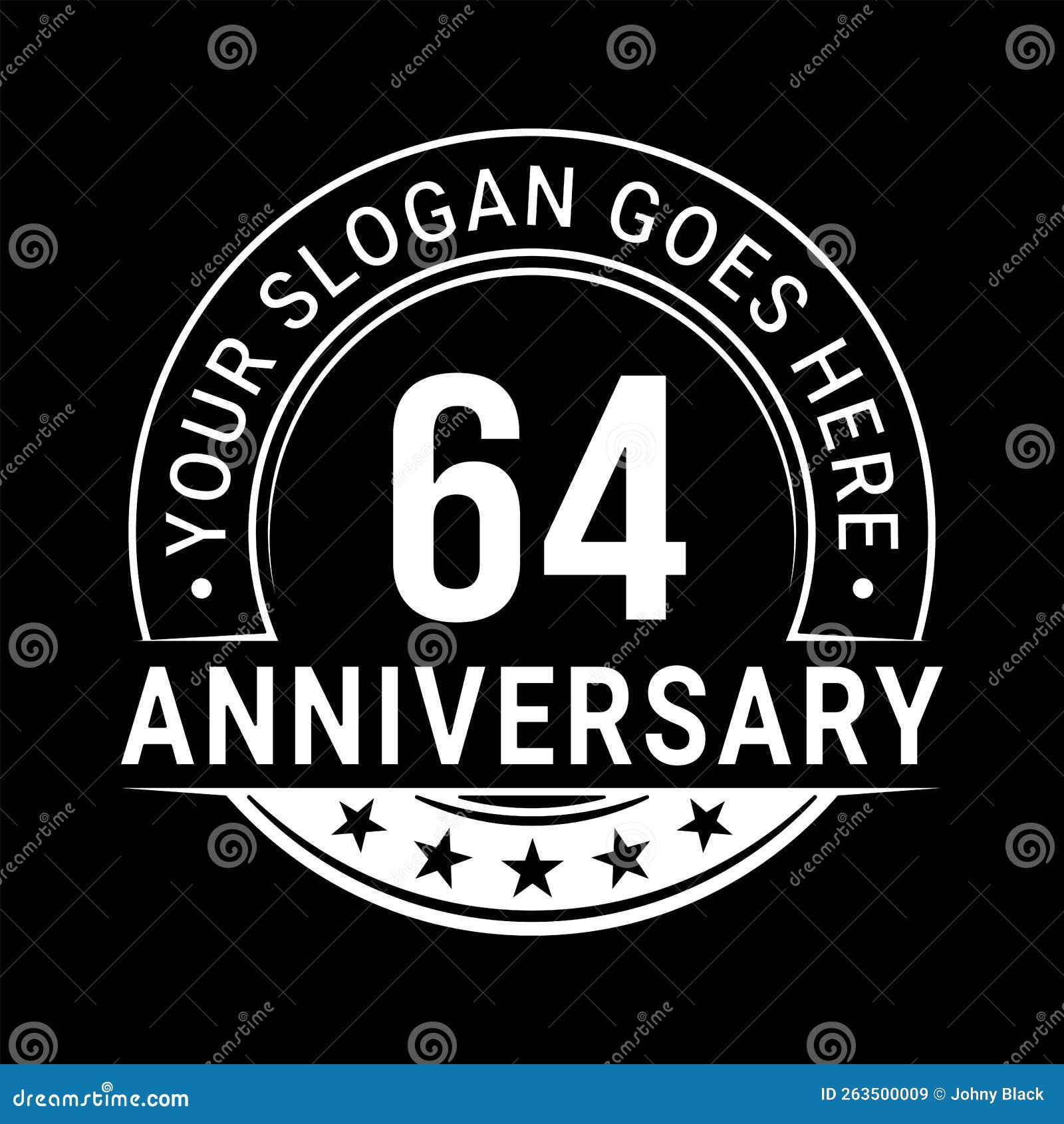 64 Years Anniversary. 64th Anniversary Logo Design Template. Vector and ...