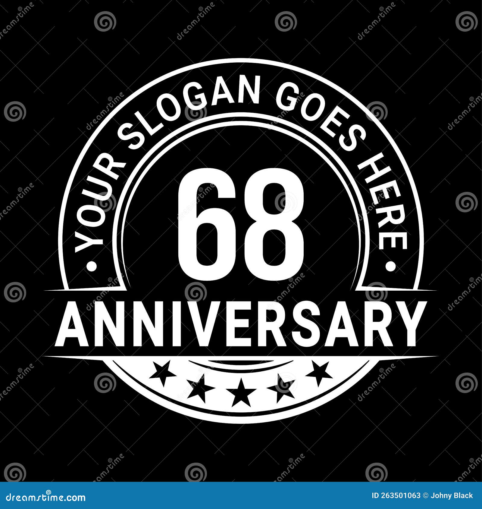 68 Years Anniversary. 68th Anniversary Logo Design Template. Vector and ...