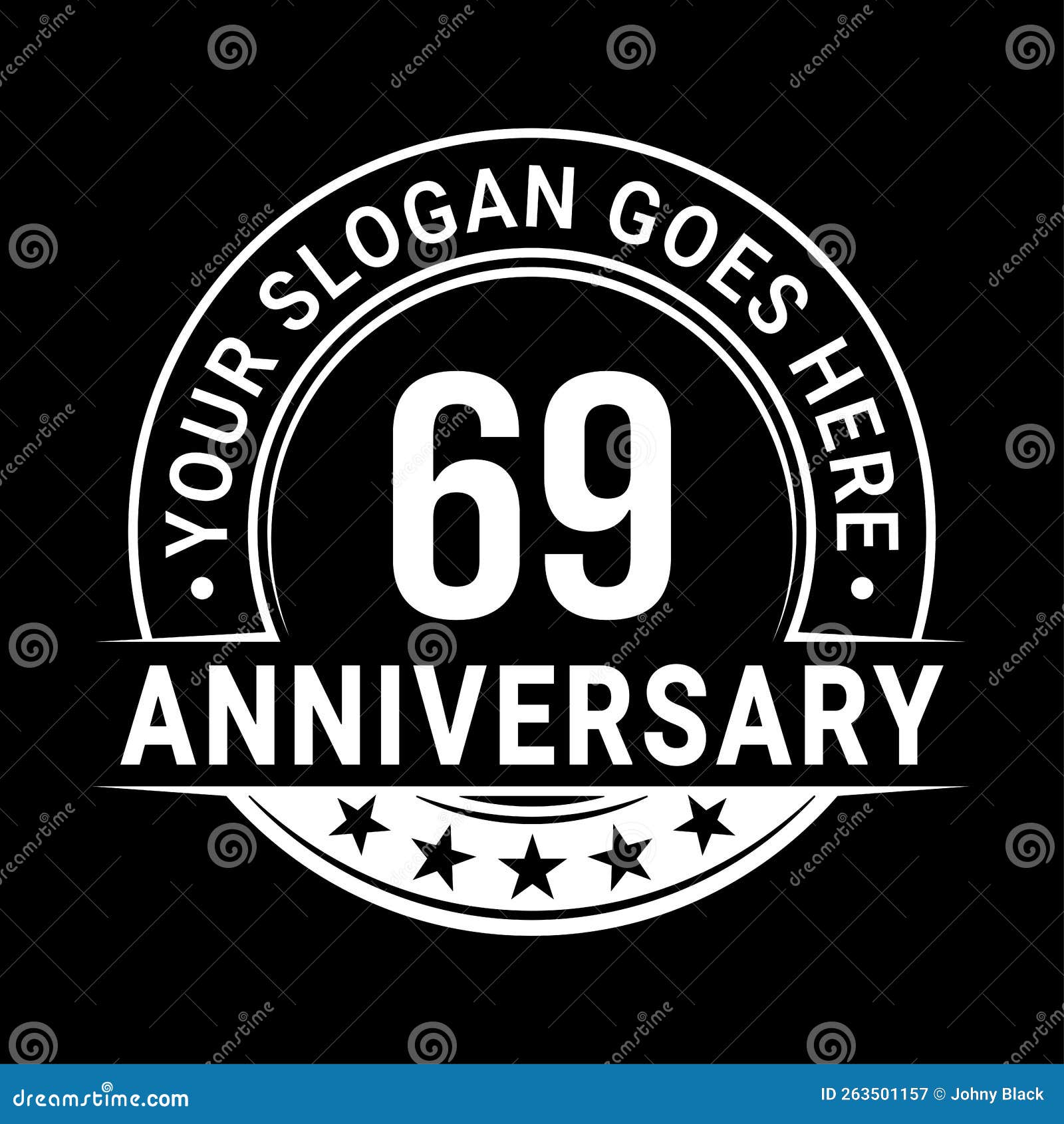 69 Years Anniversary. 69th Anniversary Logo Design Template. Vector and ...