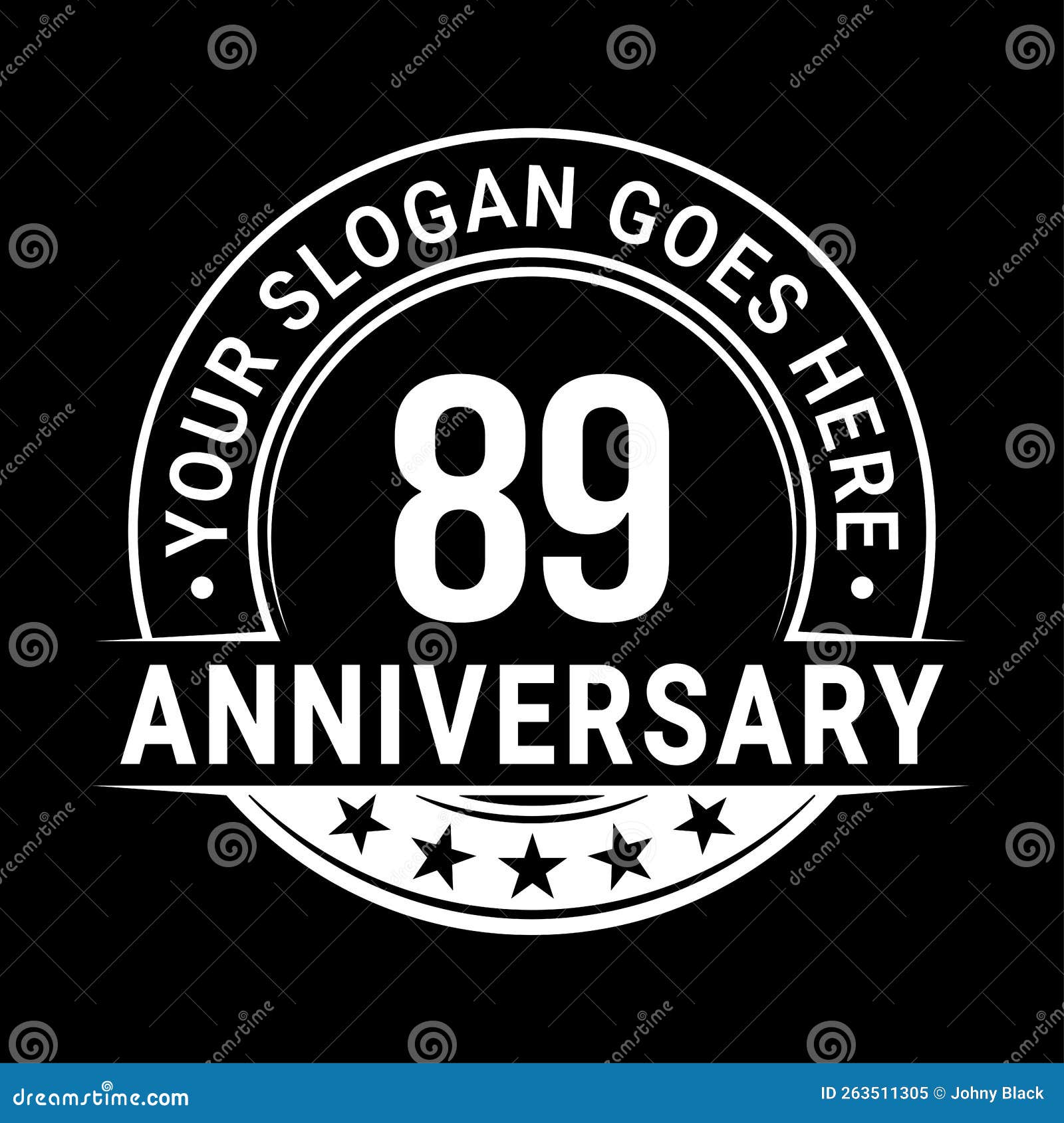 89 Years Anniversary. 89th Anniversary Logo Design Template. Vector and ...