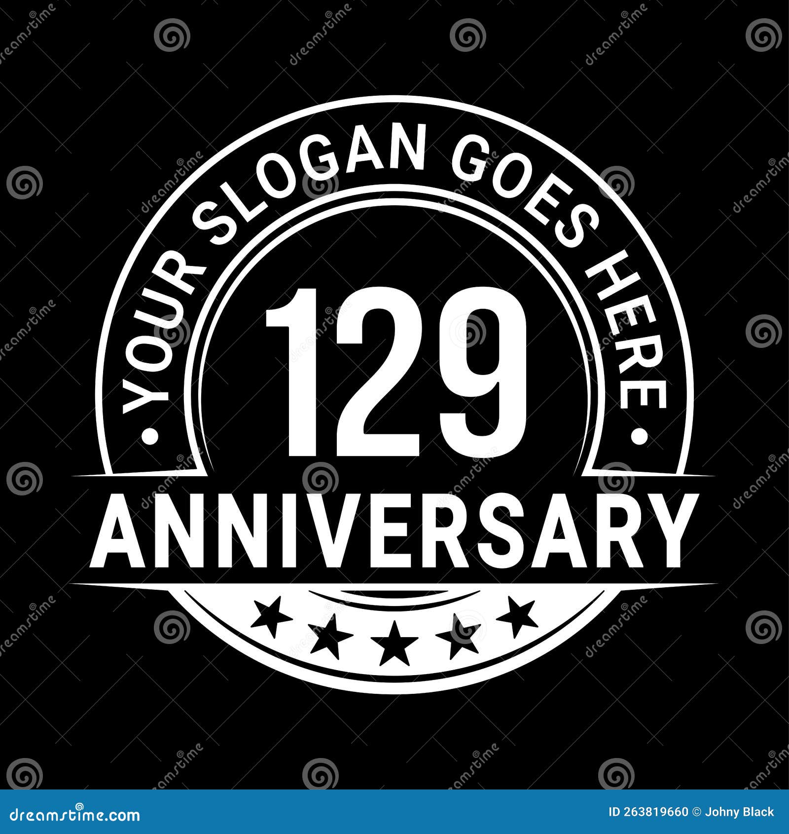 129 Years Anniversary. 129th Anniversary Logo Design Template. Vector ...