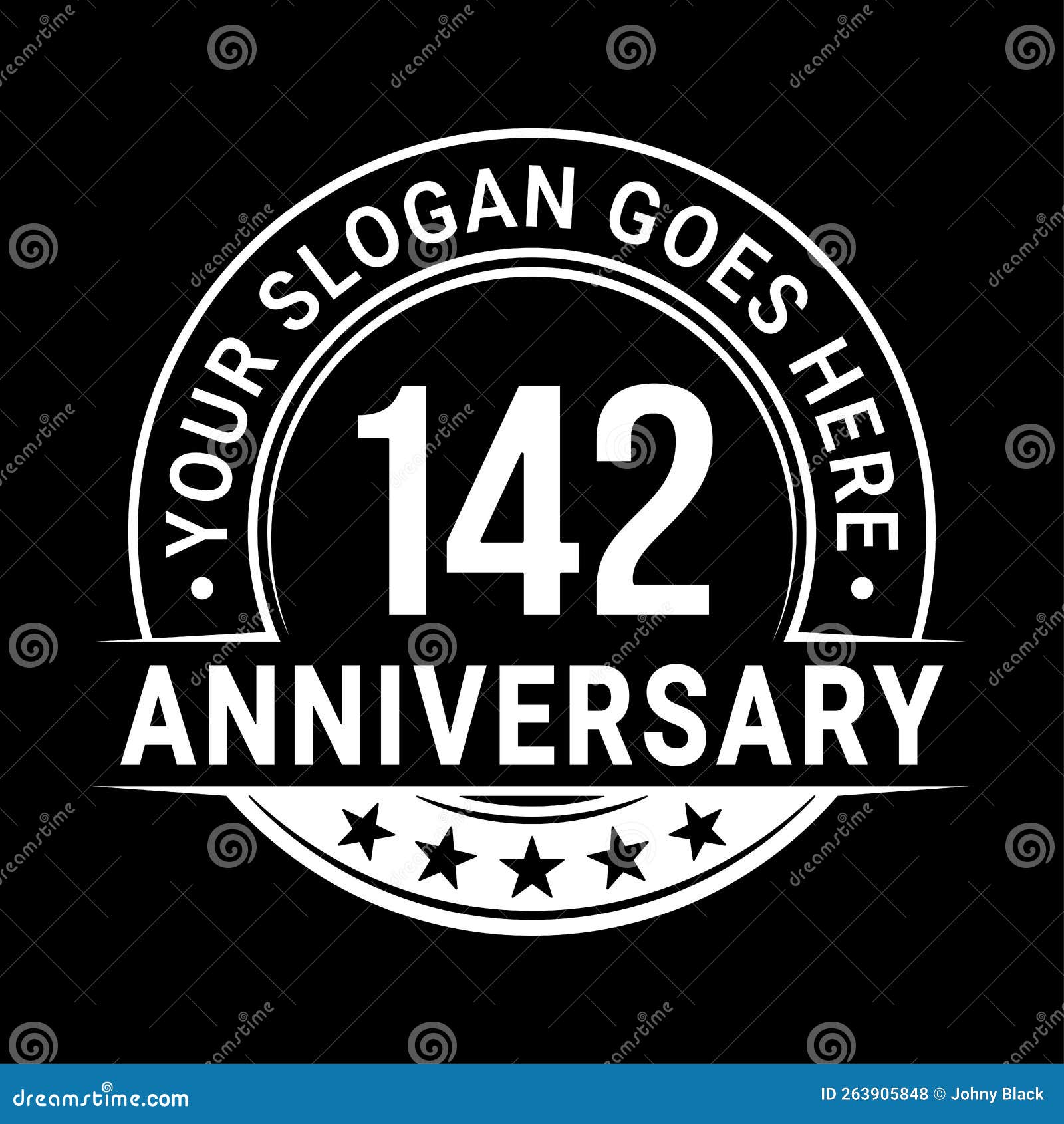 142 Years Anniversary. 142nd Anniversary Logo Design Template. Vector ...