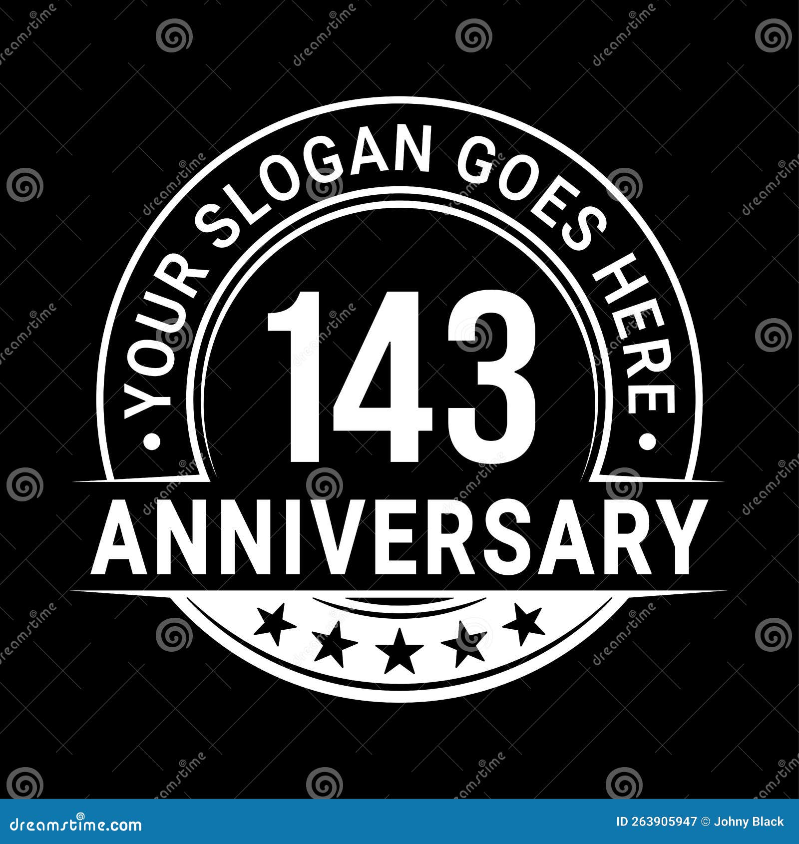 143 Years Anniversary. 143rd Anniversary Logo Design Template. Vector ...