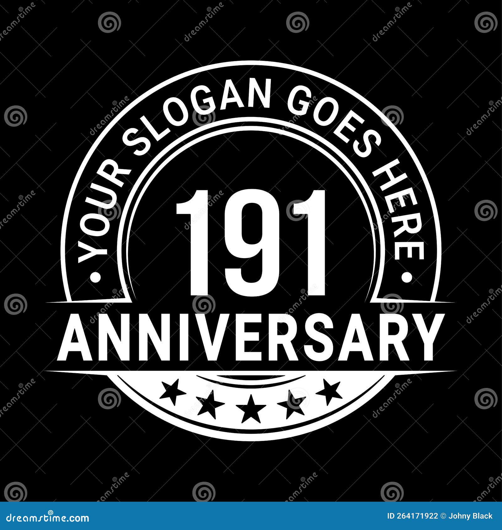 191 Years Anniversary. 191st Anniversary Logo Design Template. Vector ...
