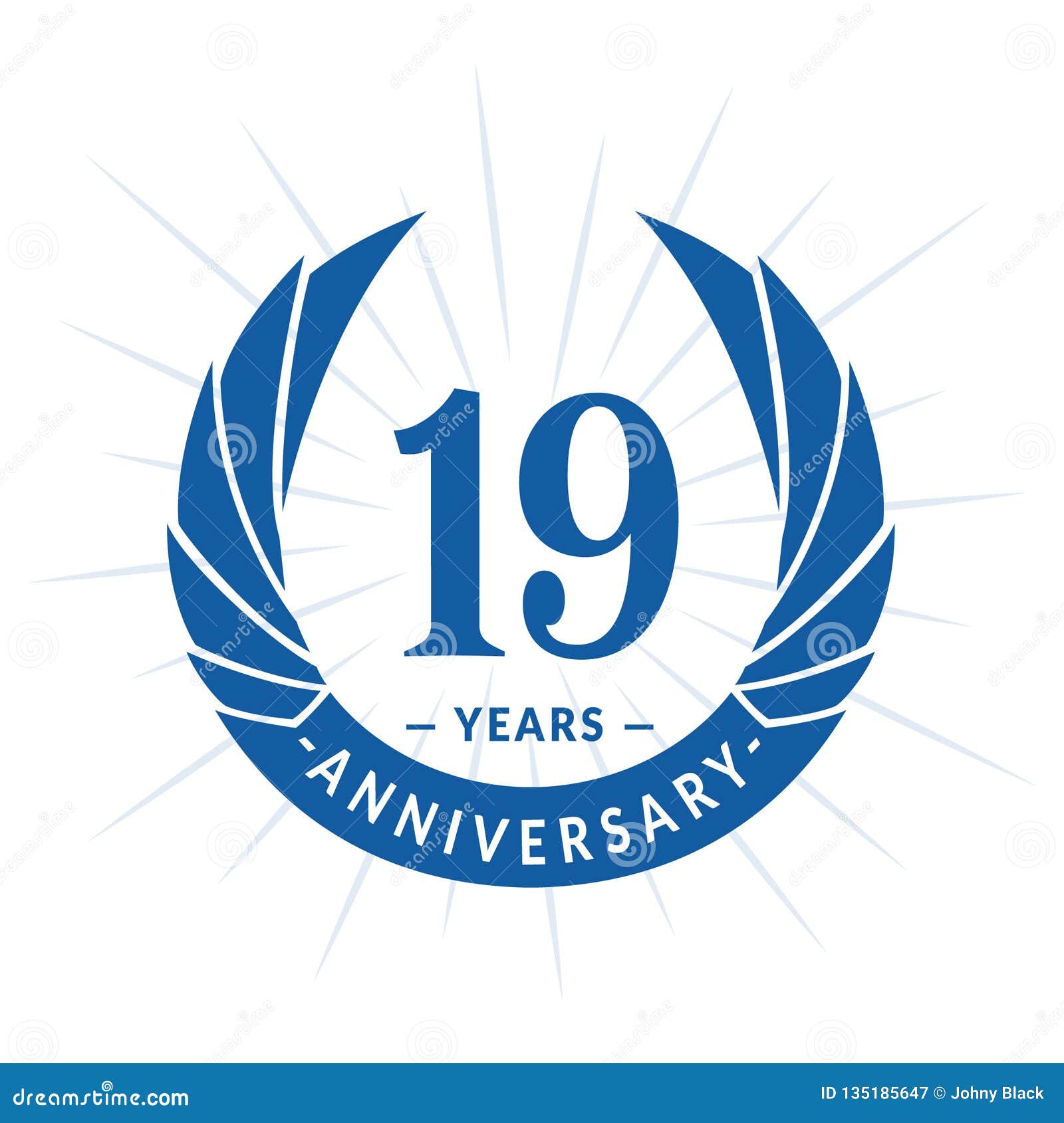 19 Years Anniversary Design Template. Elegant Anniversary Logo Design ...