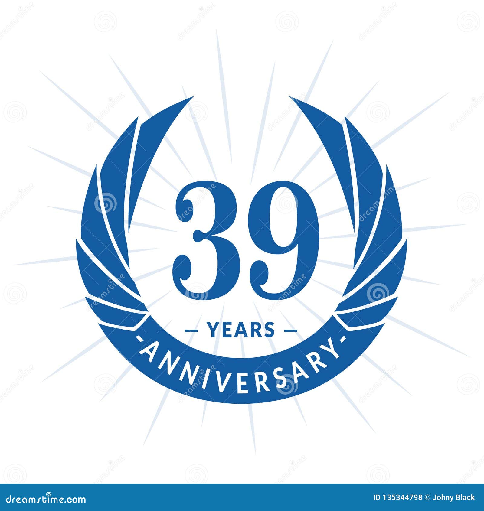 39 Years Anniversary Design Template. Elegant Anniversary Logo Design ...