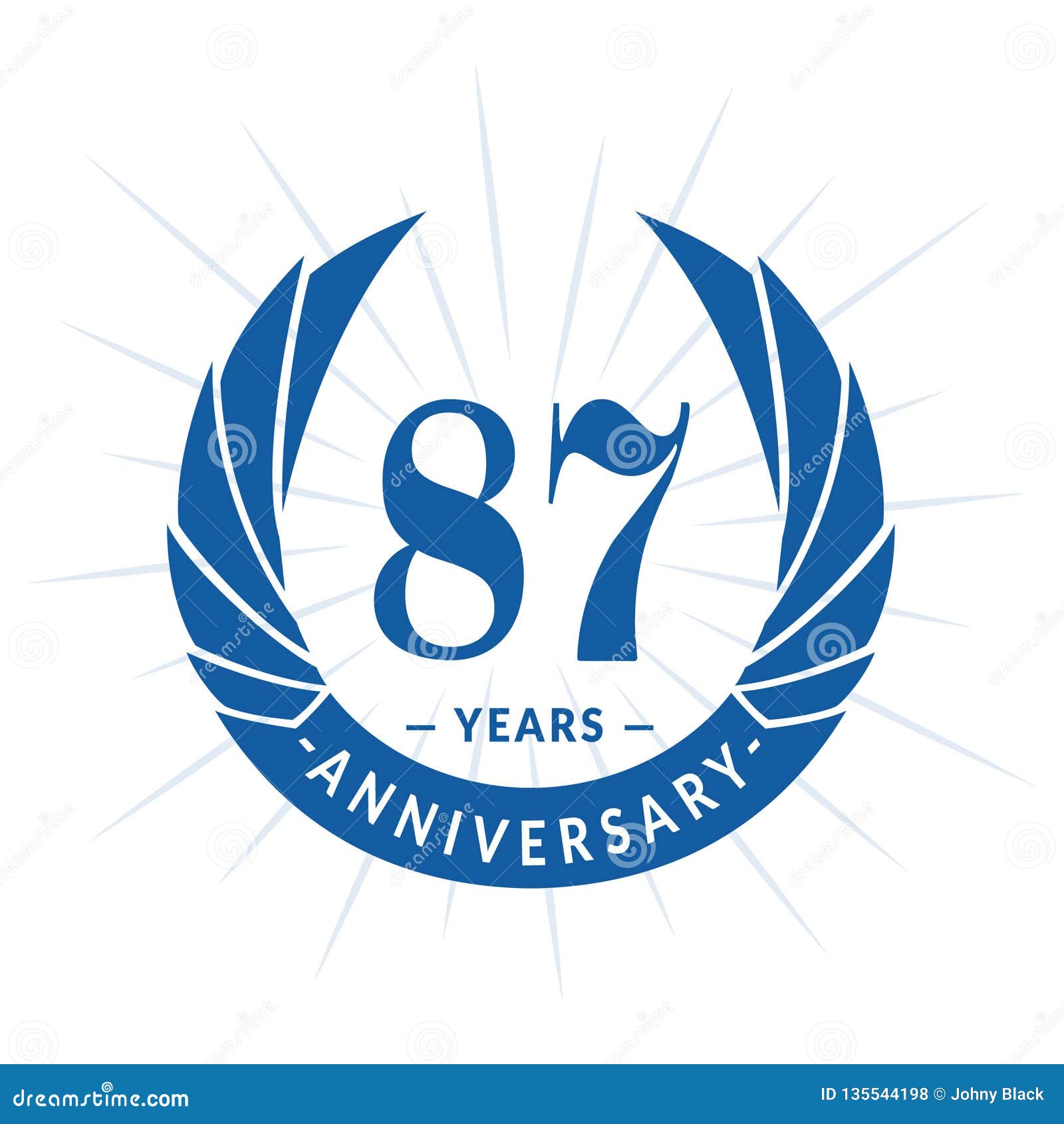 87 Years Anniversary Design Template. Elegant Anniversary Logo Design ...