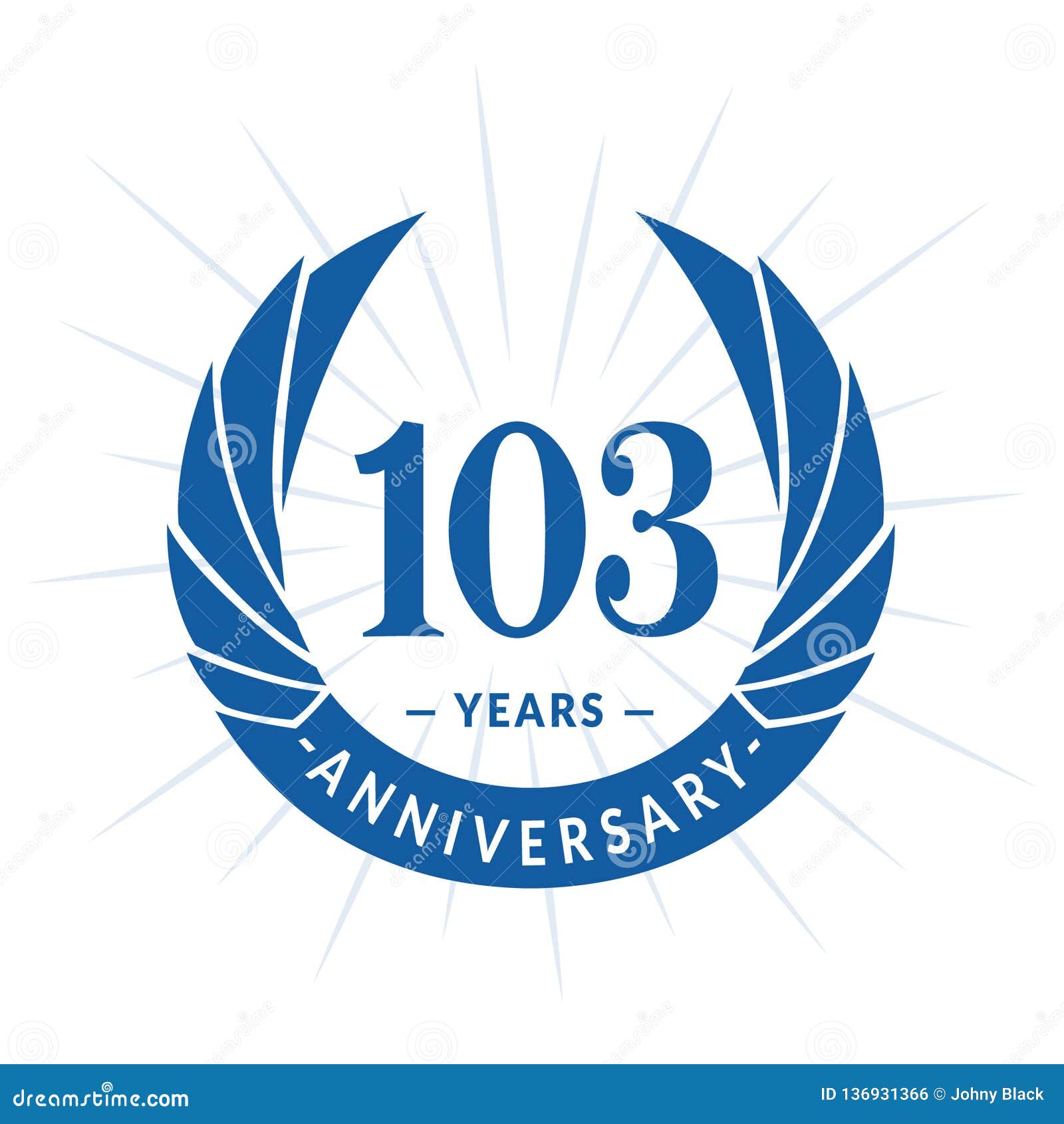 103 Years Anniversary Design Template. Elegant Anniversary Logo Design ...