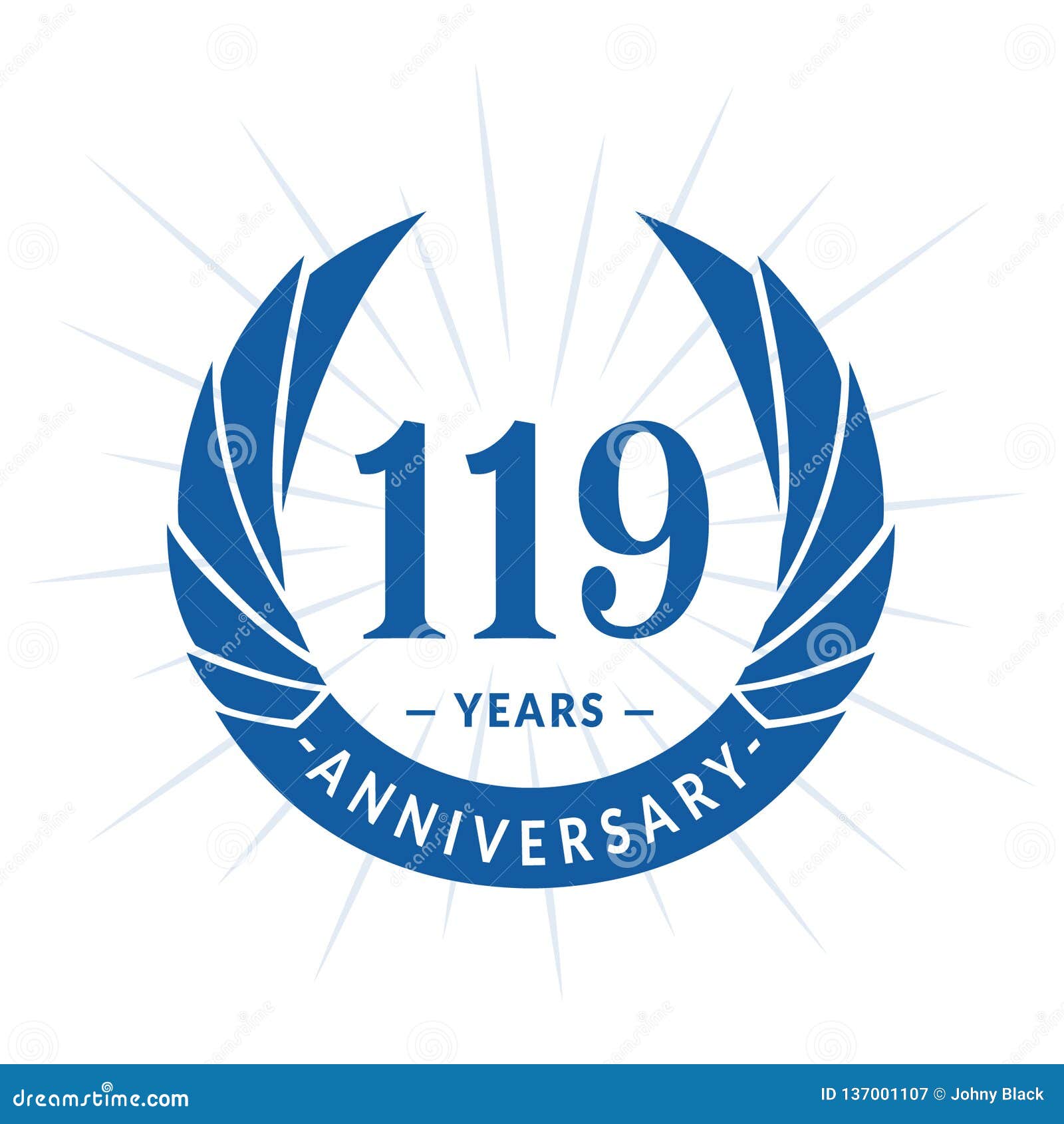 119 Years Anniversary Design Template. Elegant Anniversary Logo Design ...