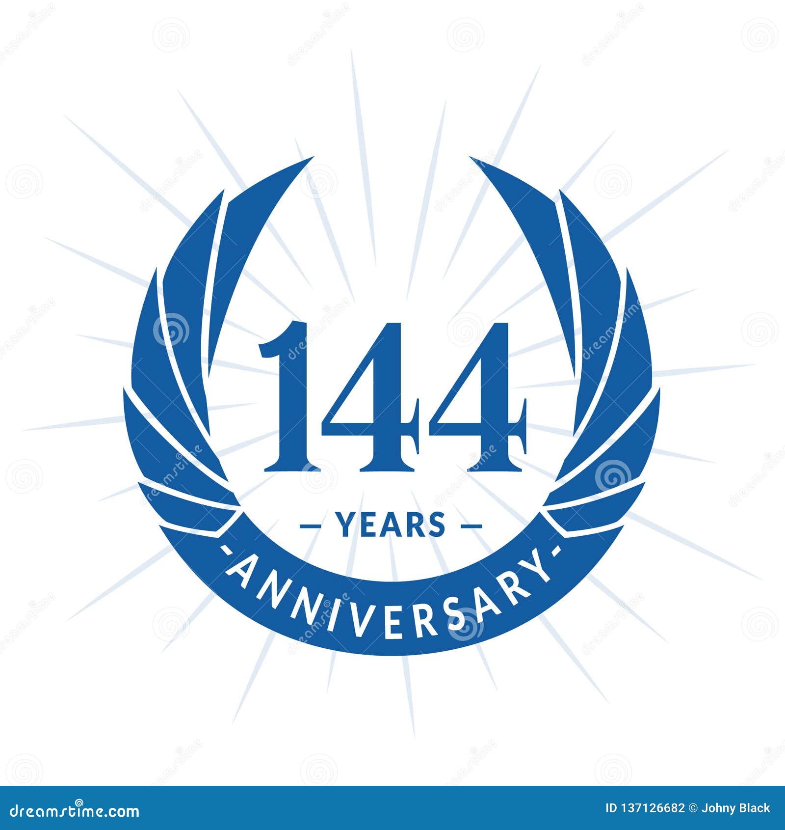 144 Years Anniversary Design Template. Elegant Anniversary Logo Design ...