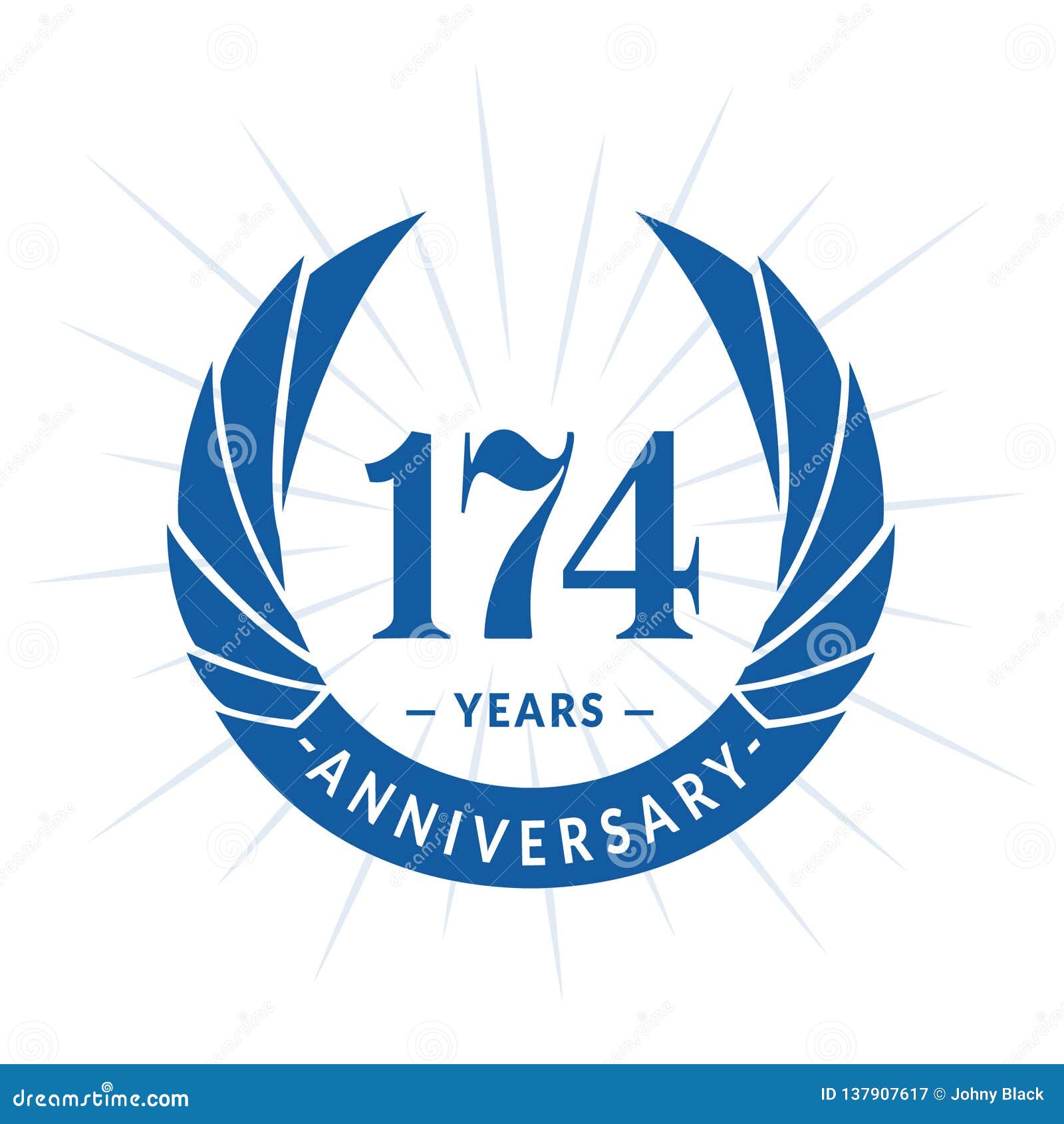 174 Years Anniversary Design Template. Elegant Anniversary Logo Design ...