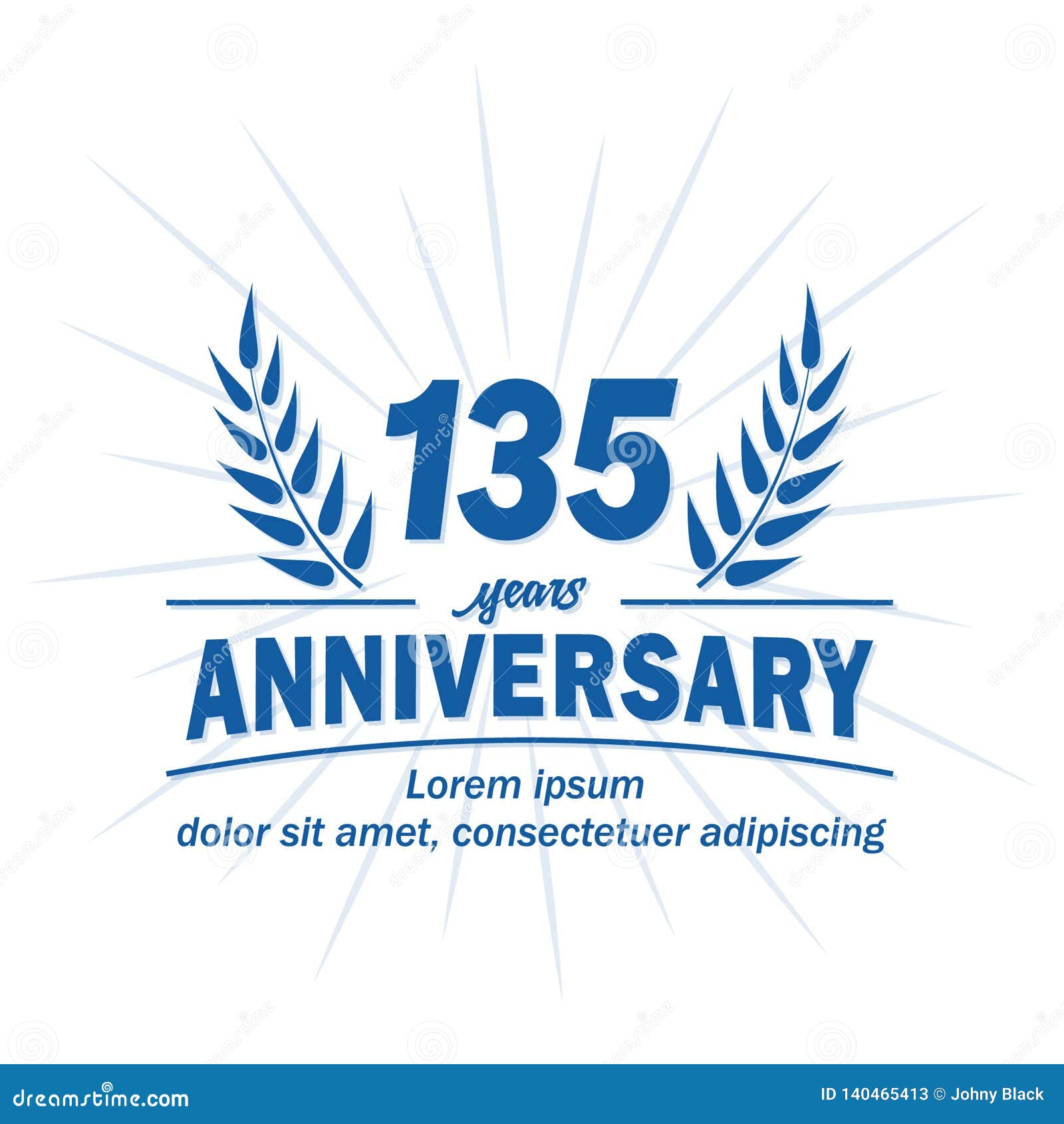 135th Anniversary Design Template. 135th Years Vector and Illustration ...