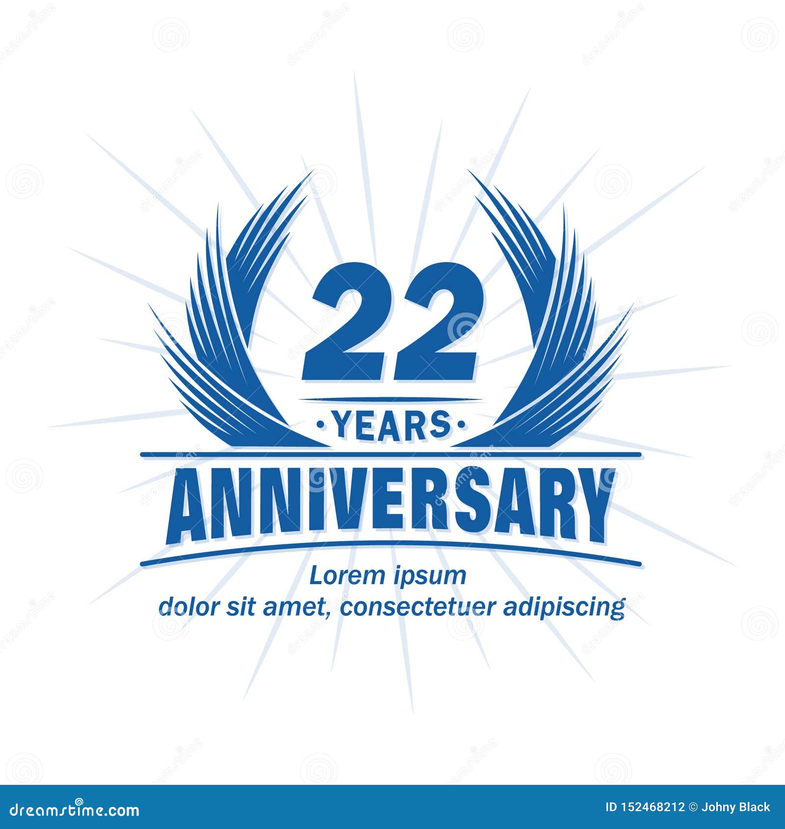 22 Years Anniversary. Elegant Anniversary Design. 22nd Years Logo ...