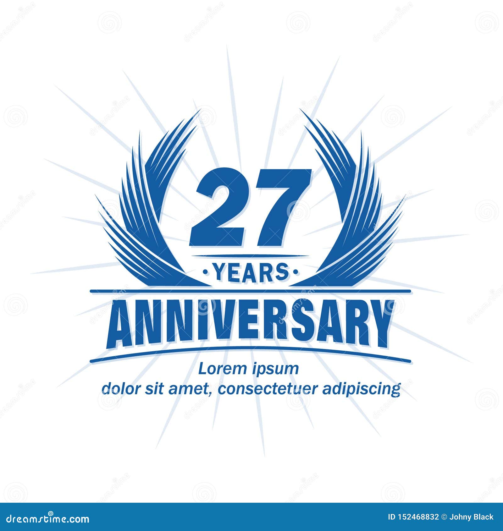 27 Years Anniversary. Elegant Anniversary Design. 27th Years Logo ...