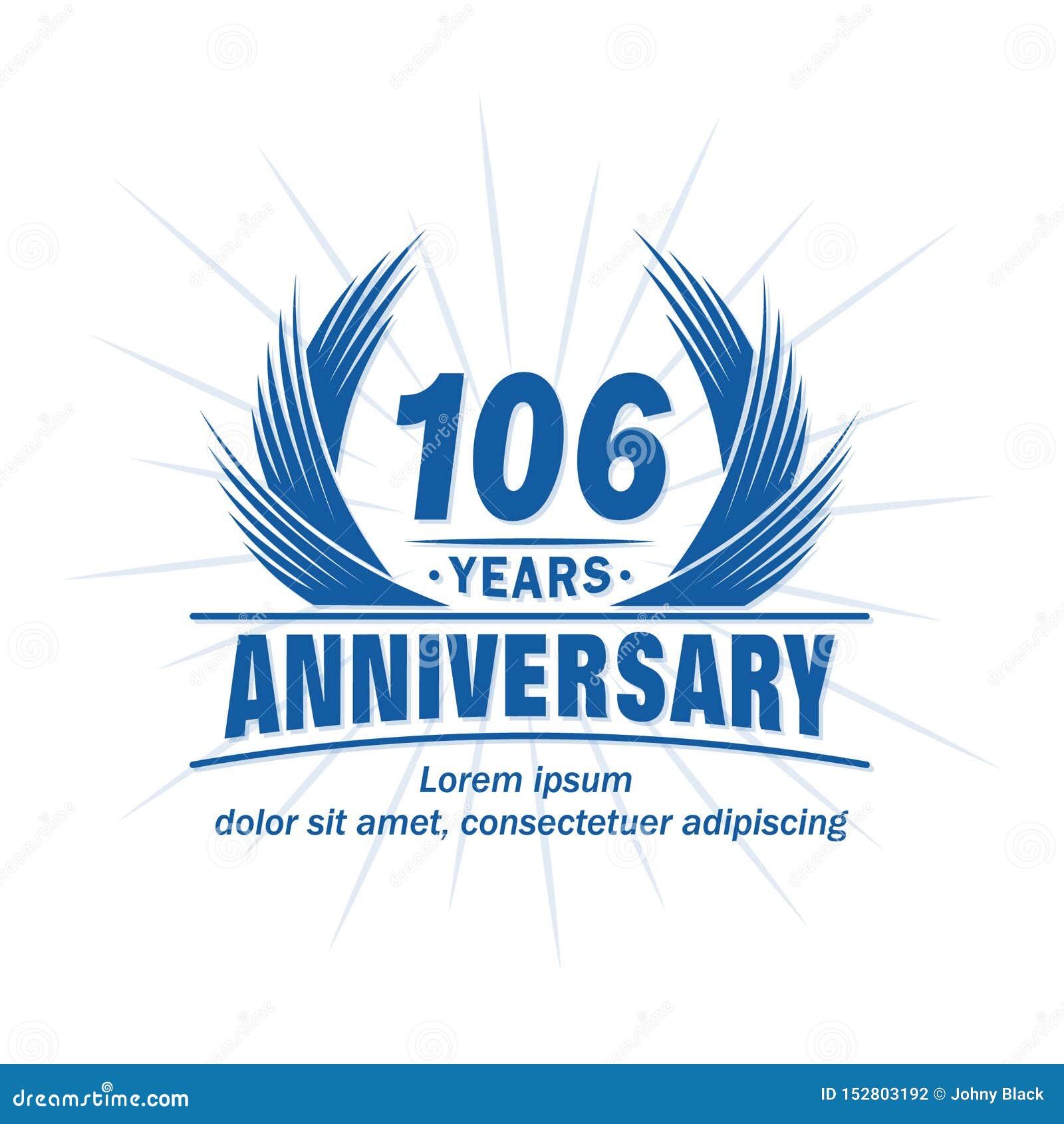 106 Years Anniversary. Elegant Anniversary Design. 106th Years Logo ...