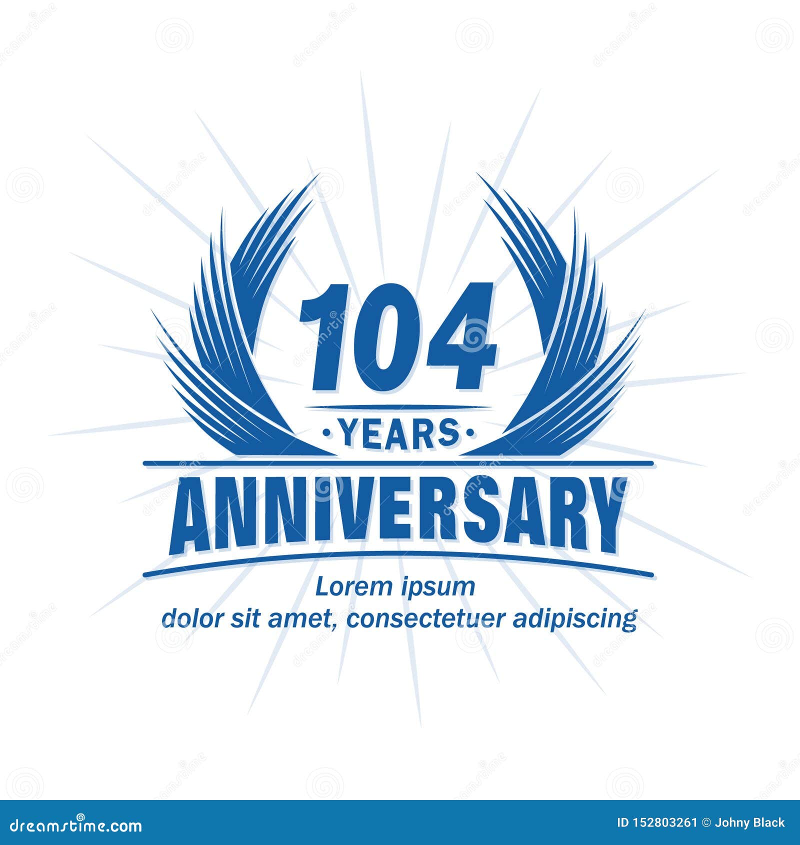 104 Years Anniversary. Elegant Anniversary Design. 104th Years Logo ...