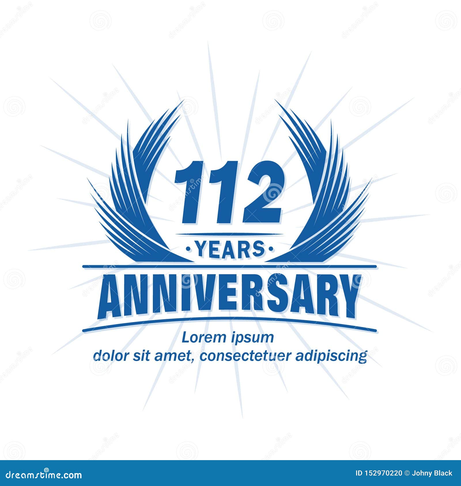 112 Years Anniversary. Elegant Anniversary Design. 112nd Years Logo ...