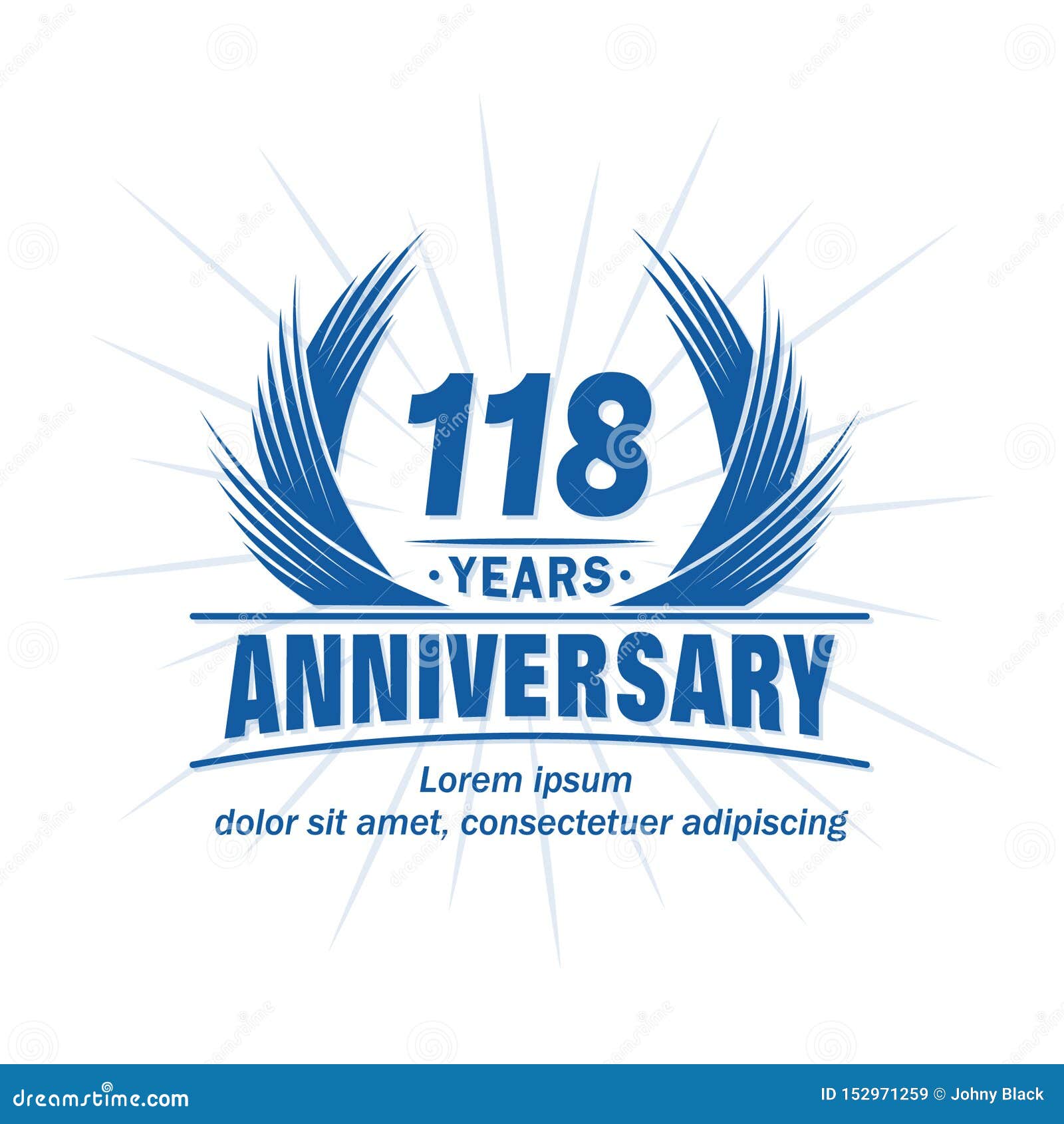 118 Years Anniversary. Elegant Anniversary Design. 118th Years Logo ...