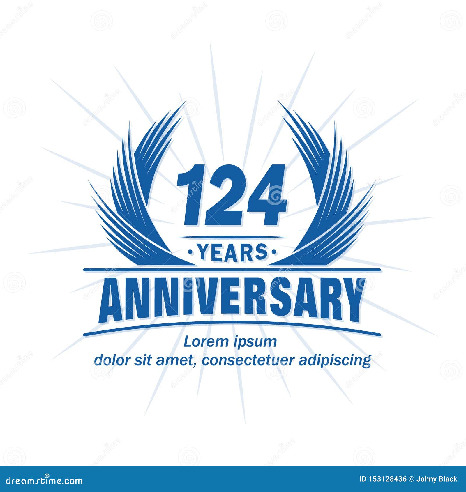124 Years Anniversary. Elegant Anniversary Design. 124th Years Logo ...