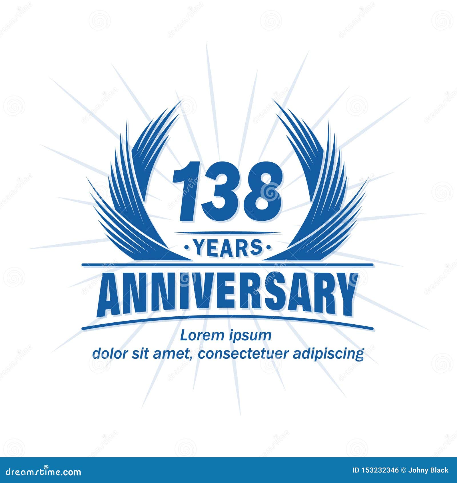 138 Years Anniversary. Elegant Anniversary Design. 138th Years Logo ...