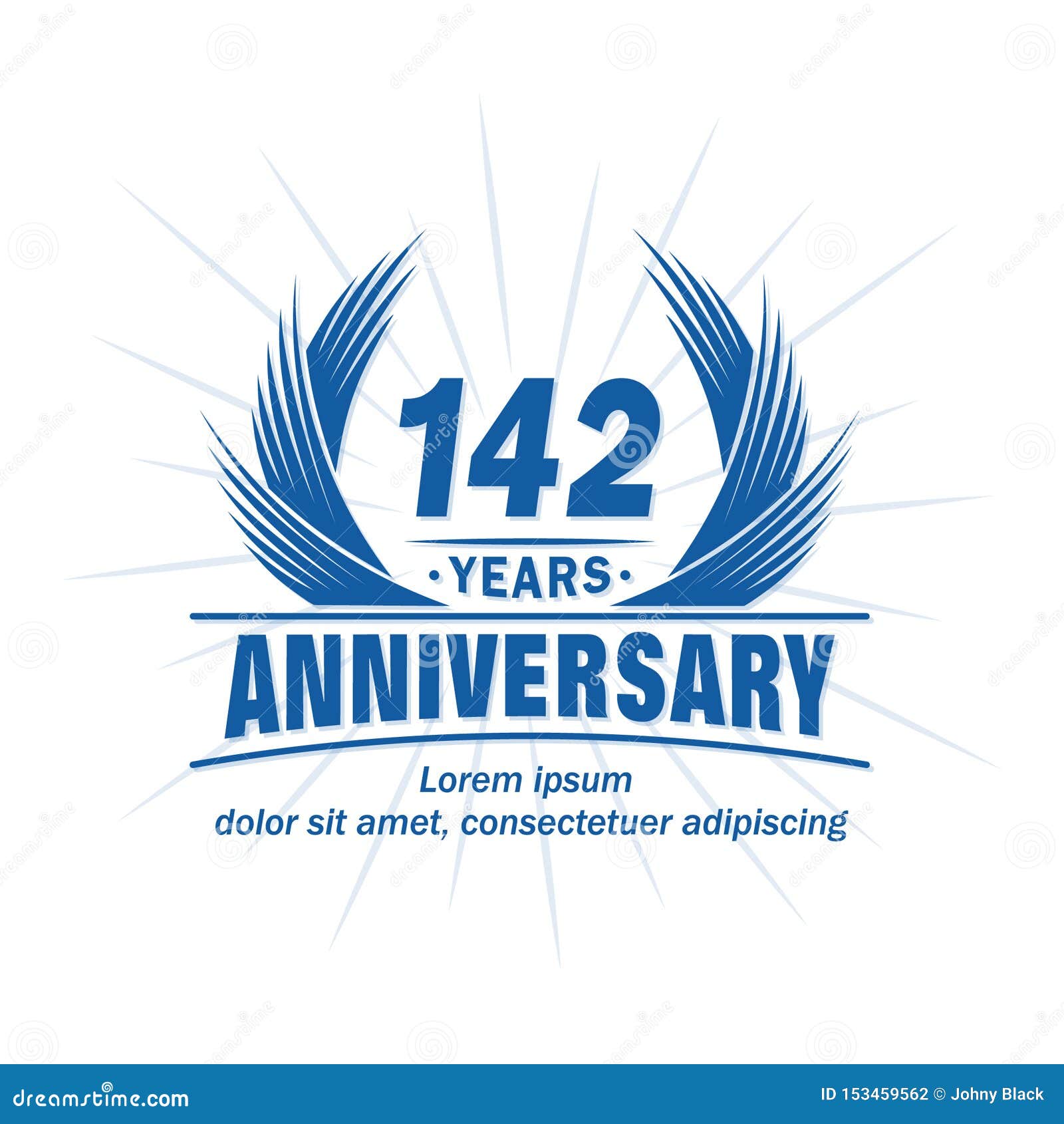142 Years Anniversary. Elegant Anniversary Design. 142nd Years Logo ...