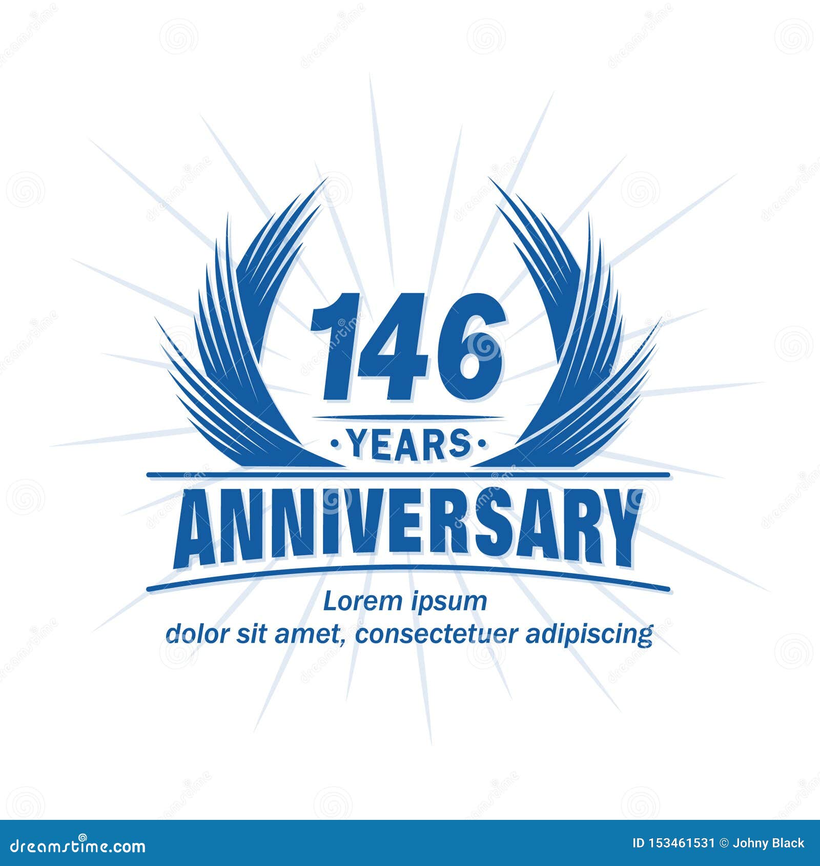 146 Years Anniversary. Elegant Anniversary Design. 146th Years Logo ...