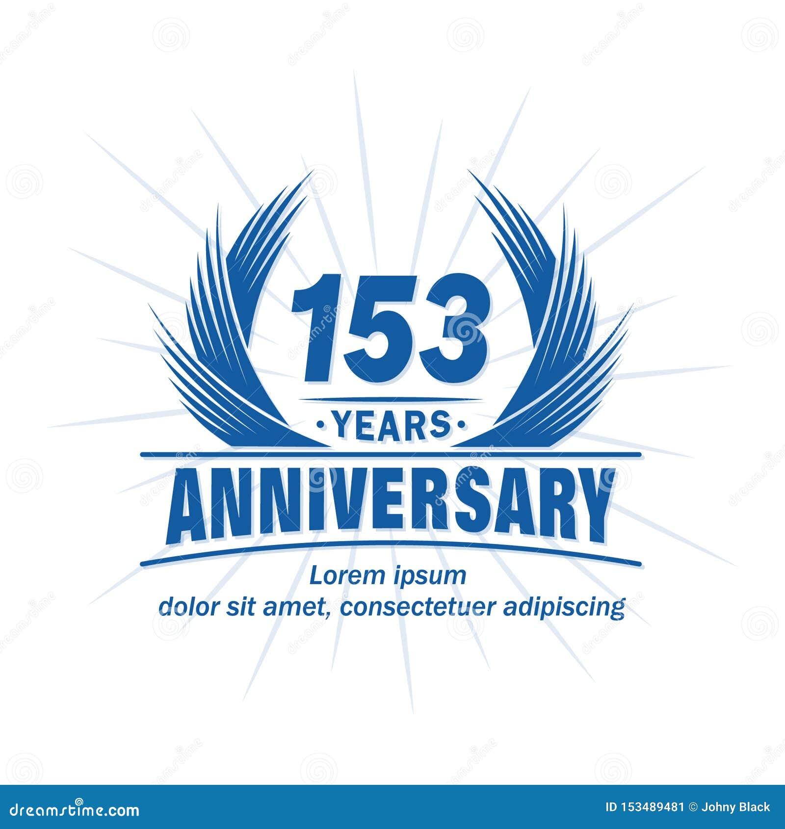 153 Years Anniversary. Elegant Anniversary Design. 153rd Years Logo ...
