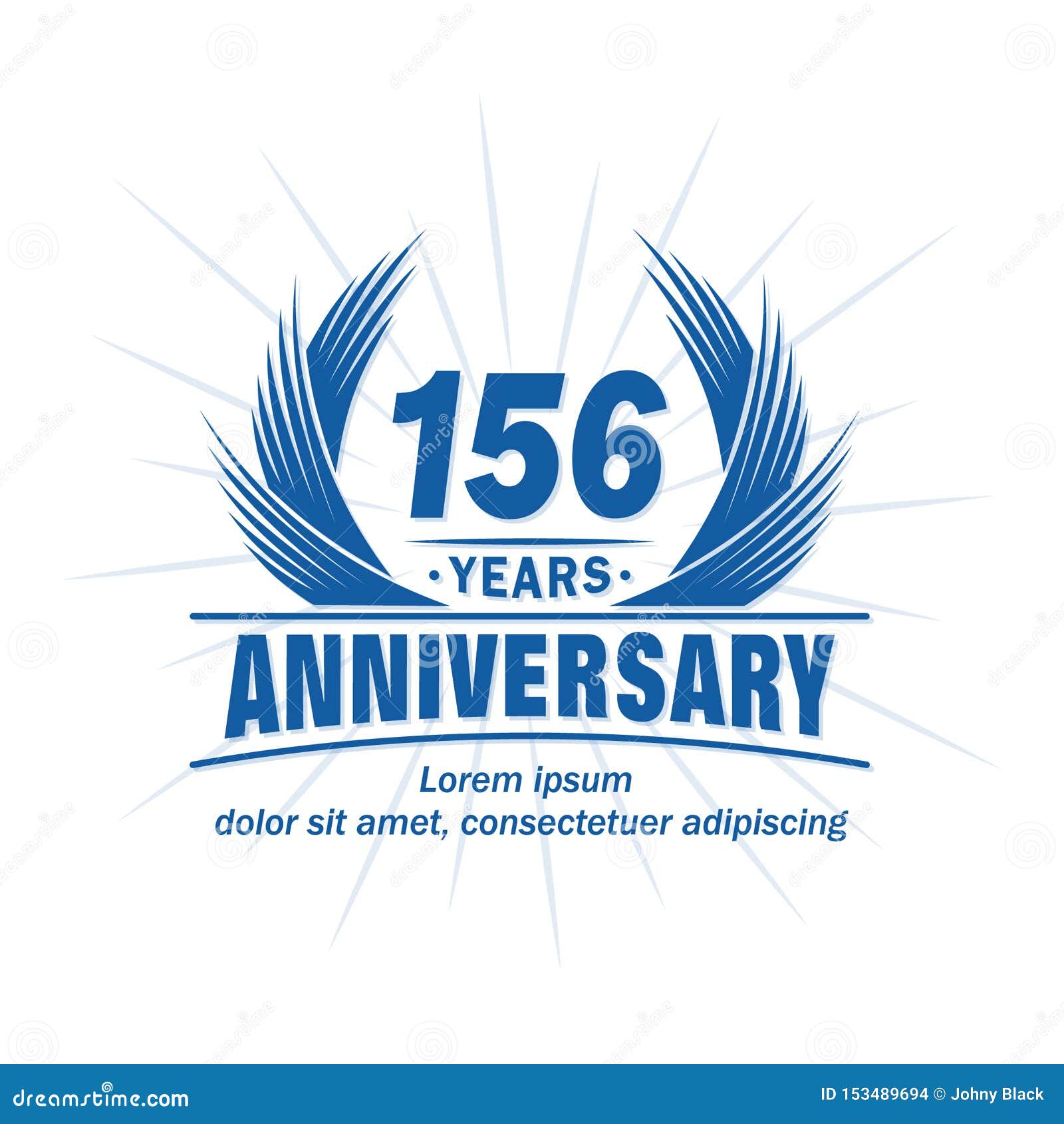 156 Years Anniversary. Elegant Anniversary Design. 156th Years Logo ...