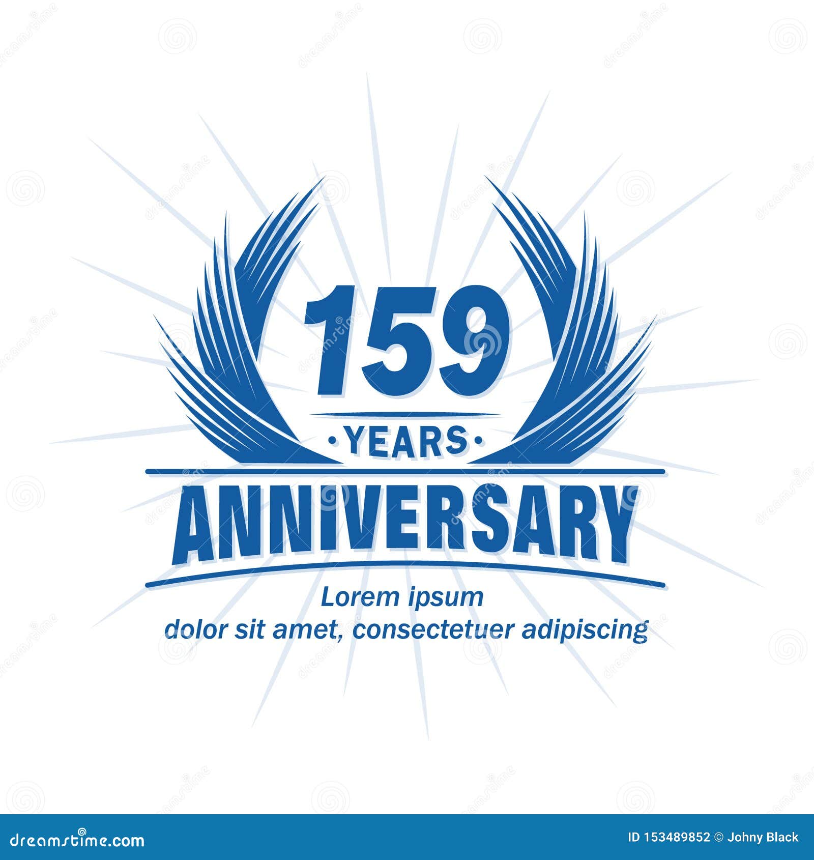159 Years Anniversary. Elegant Anniversary Design. 159th Years Logo ...
