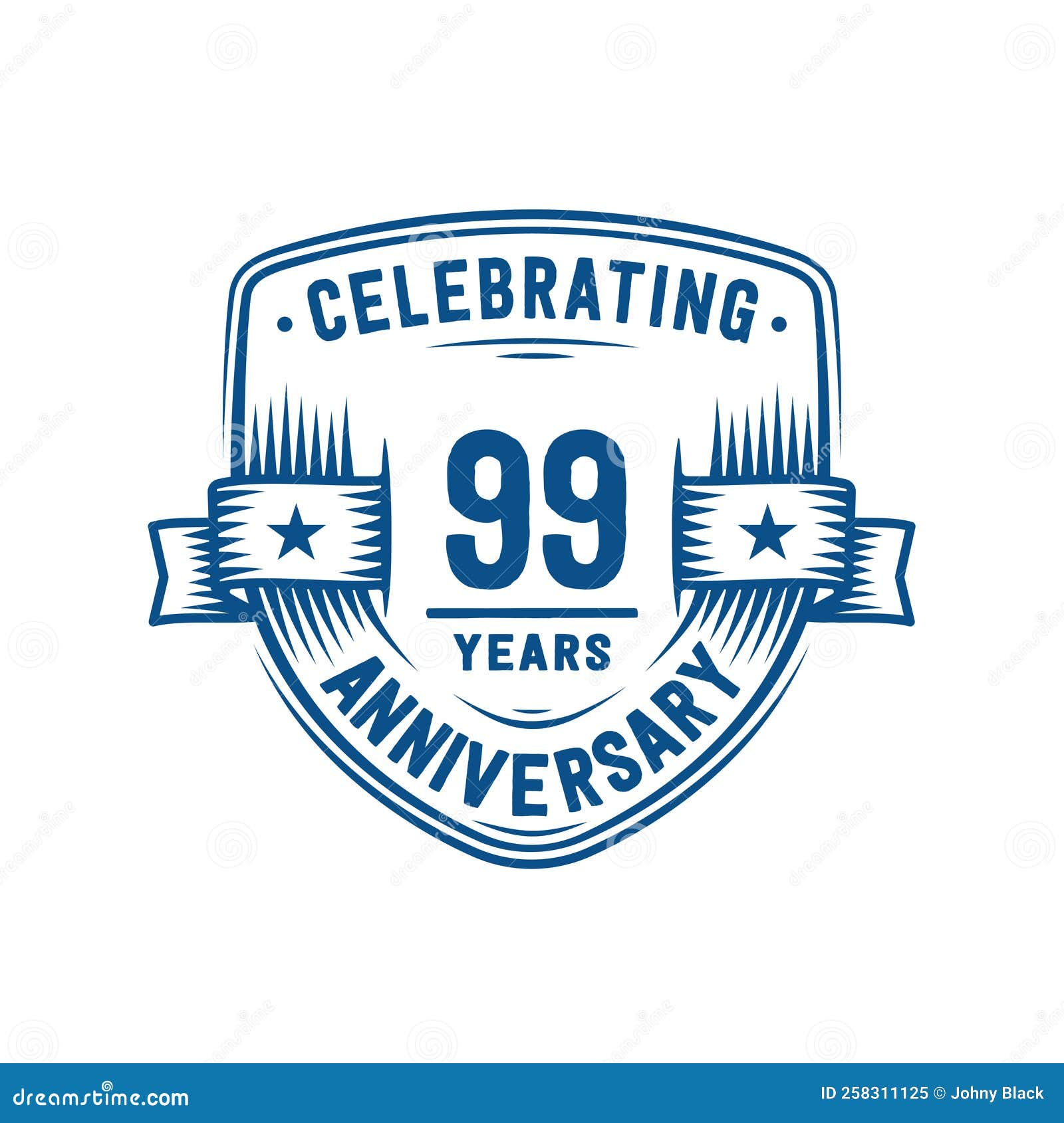 99 Years Anniversary Celebration Shield Design Template. 99th ...