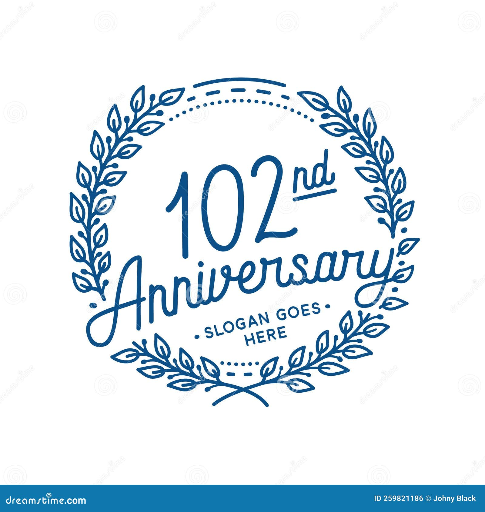 102 Years Anniversary Celebration with Laurel Wreath. 102nd Anniversary ...