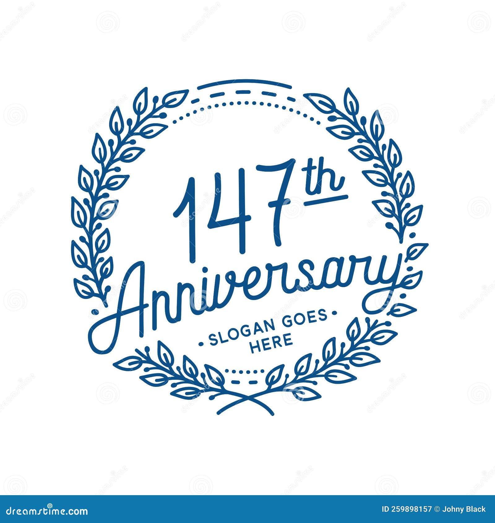 147 Years Anniversary Celebration with Laurel Wreath. 147th Anniversary ...