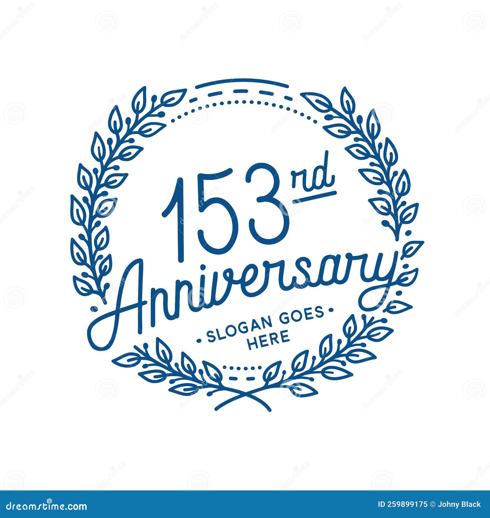 153 Years Anniversary Celebration with Laurel Wreath. 153rd Anniversary ...
