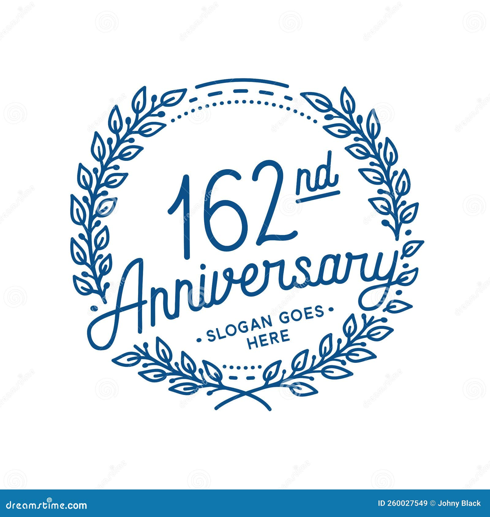 162 Years Anniversary Celebration with Laurel Wreath. 162nd Anniversary ...