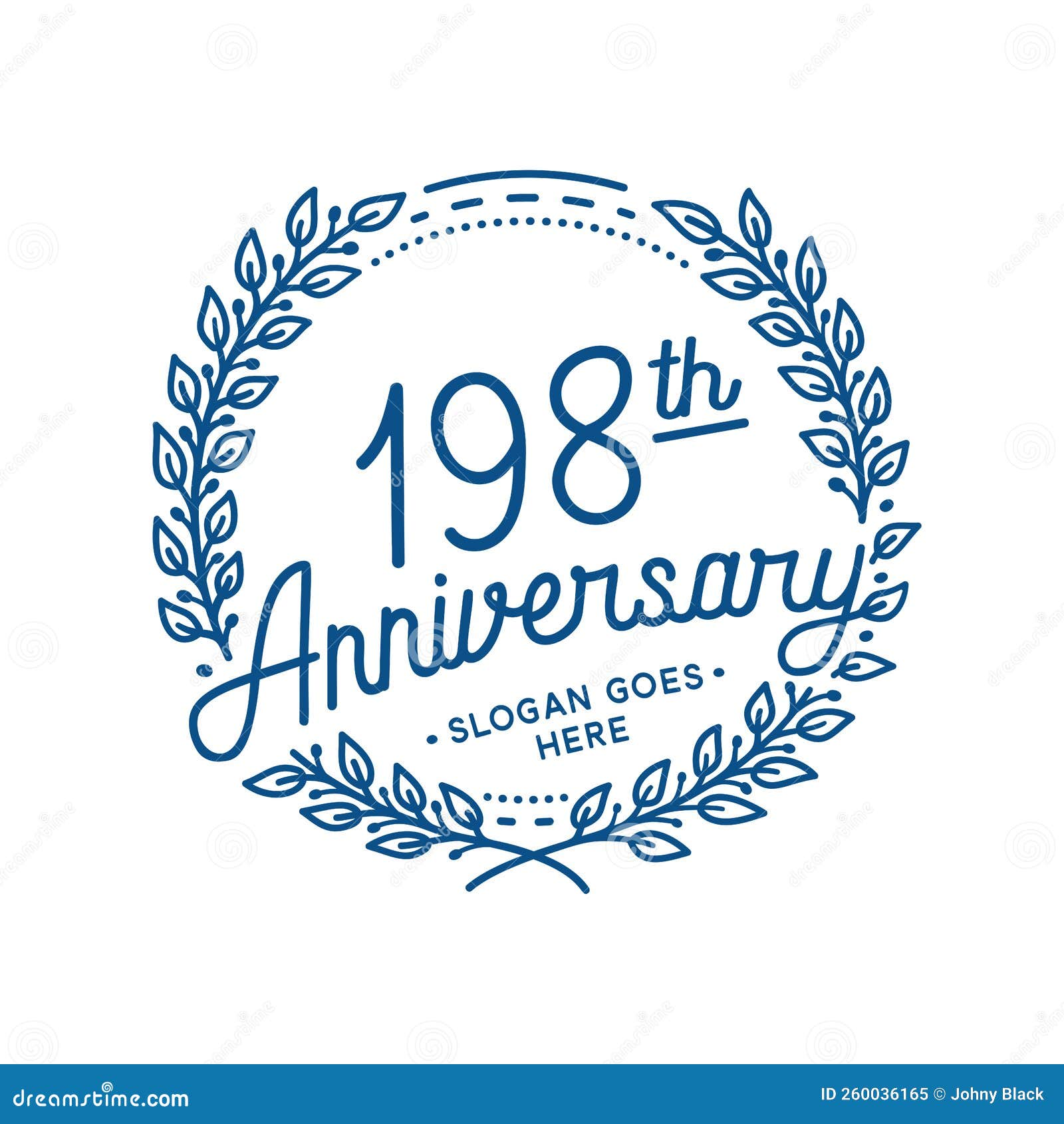 198 Years Anniversary Celebration with Laurel Wreath. 198th Anniversary ...