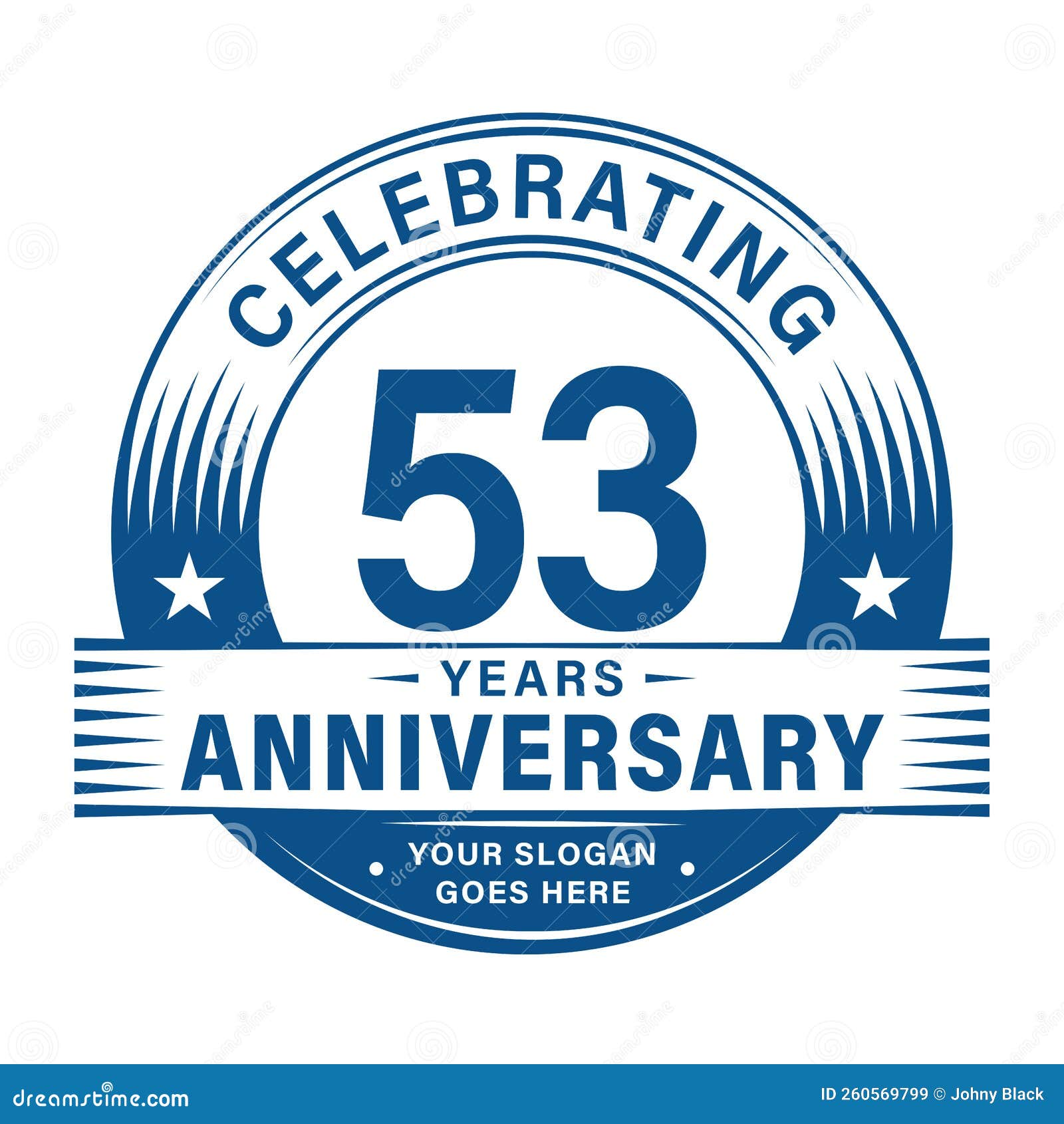 53 Years Anniversary Celebration Design Template. 53rd Logo Vector ...