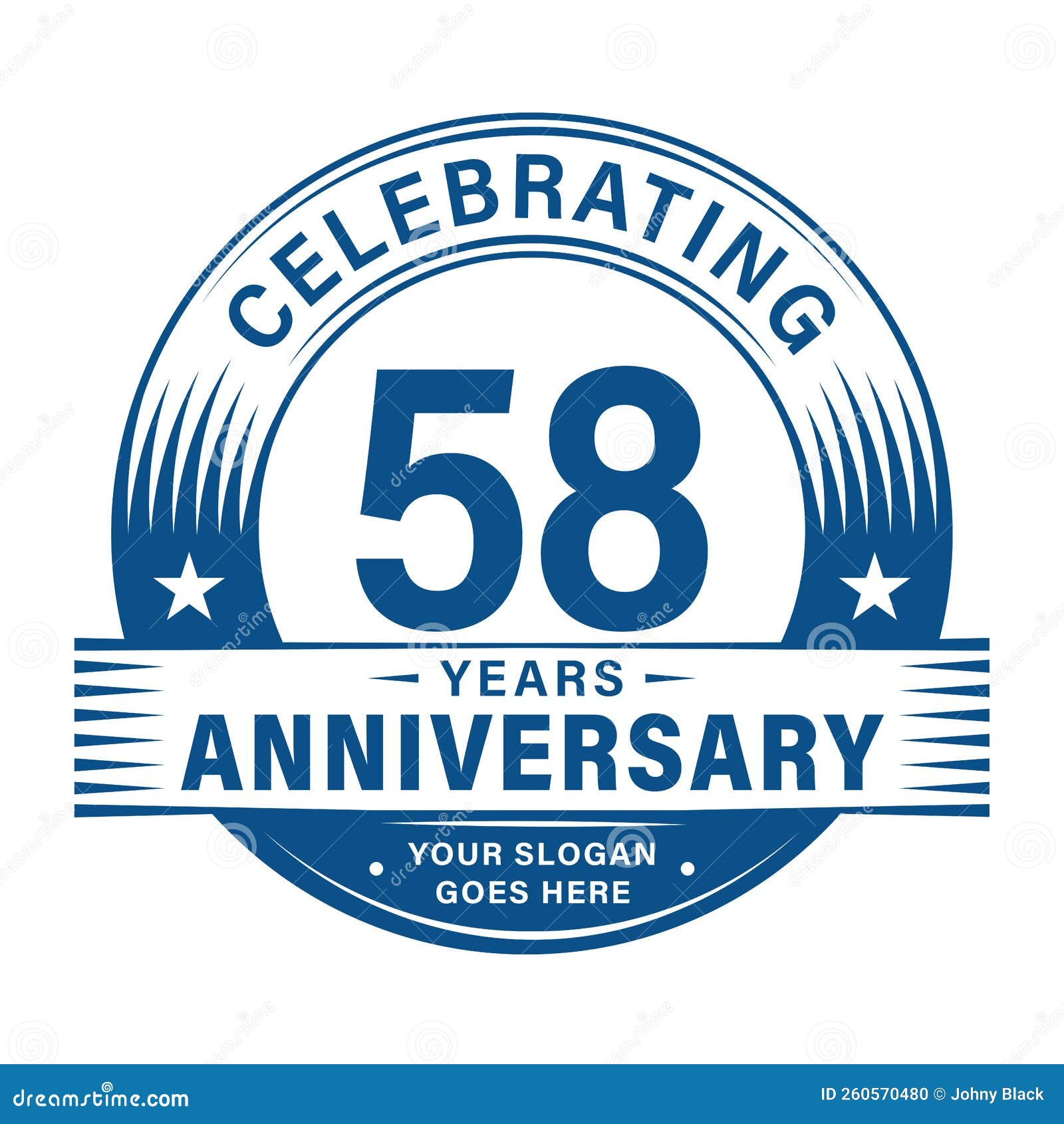 58 Years Anniversary Celebration Design Template. 58th Logo Vector ...