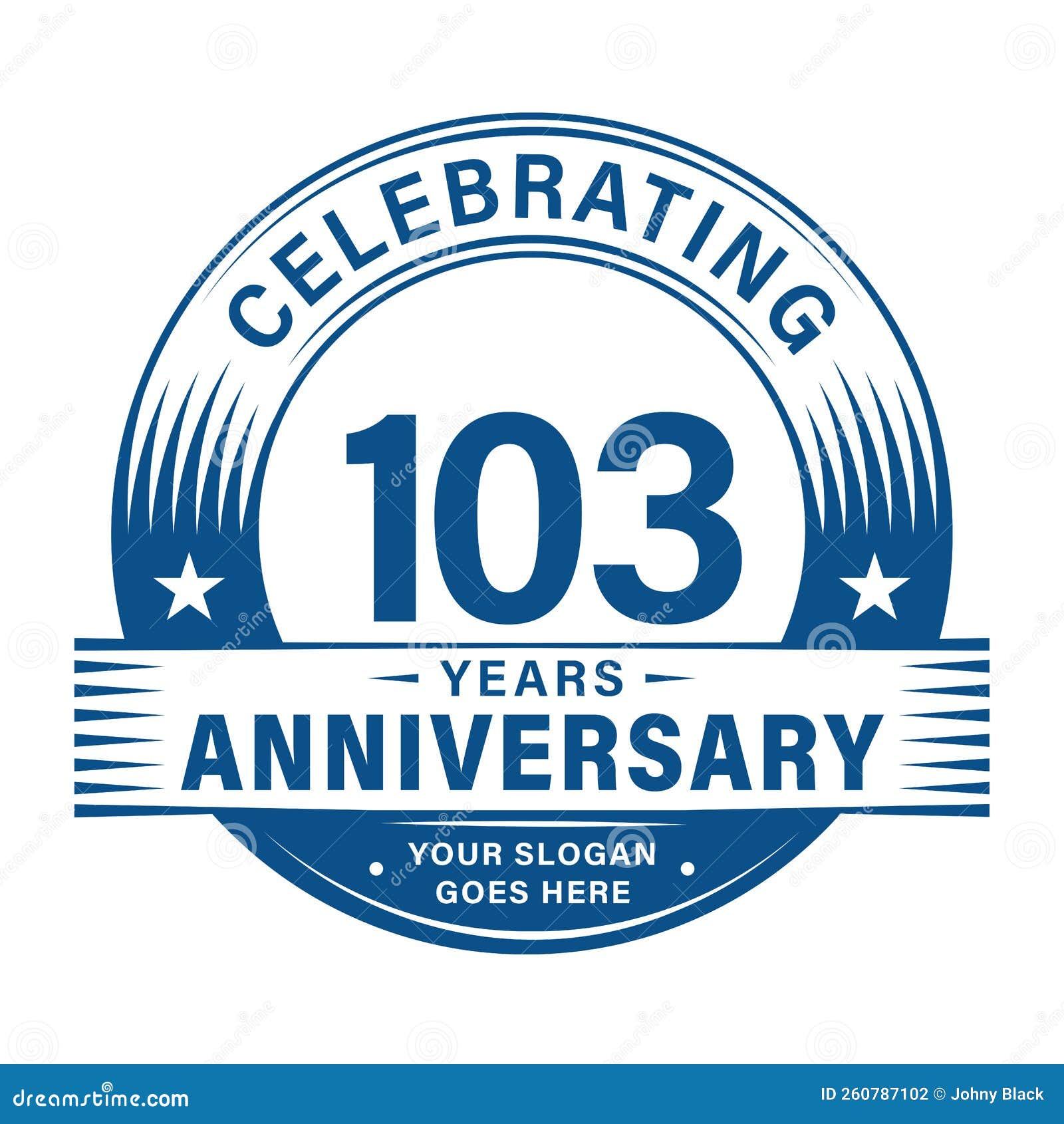 103 Years Anniversary Celebration Design Template. 103rd Logo Vector ...