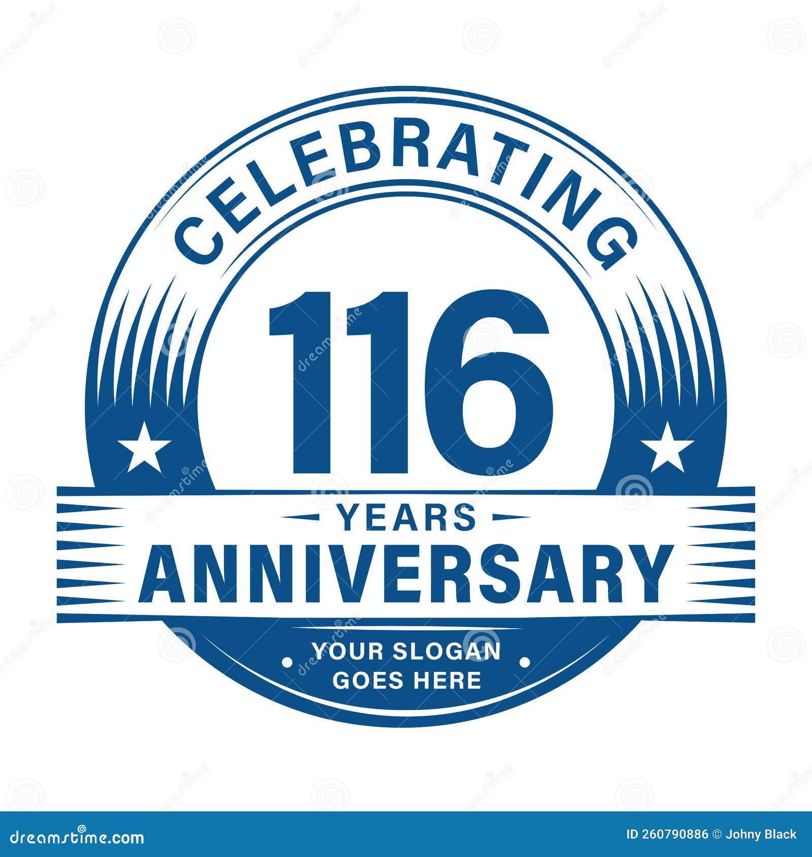 116 Years Anniversary Celebration Design Template. 116th Logo Vector ...