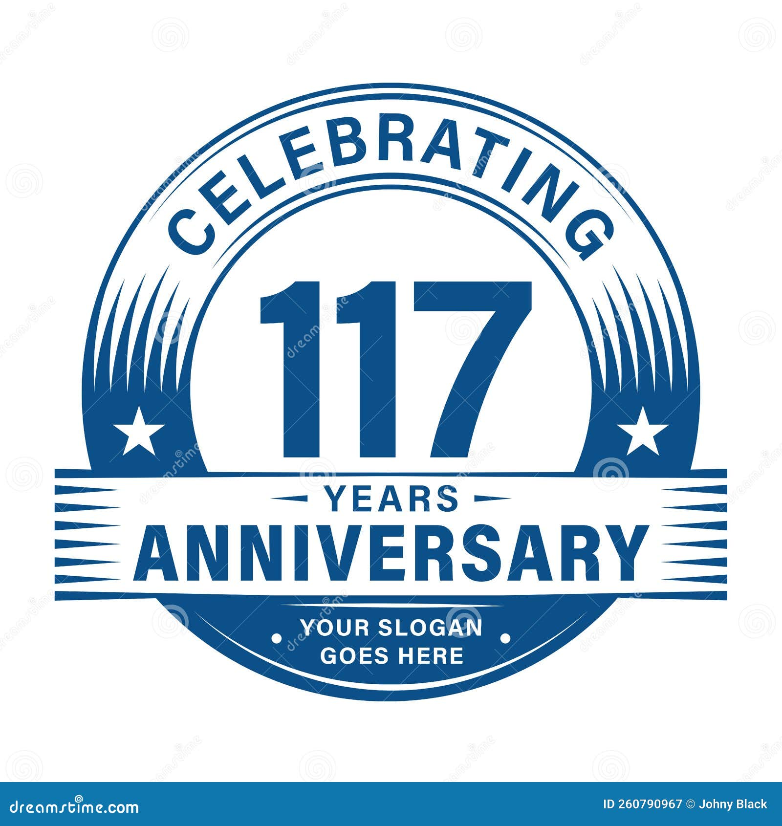 117 Years Anniversary Celebration Design Template. 117th Logo Vector ...
