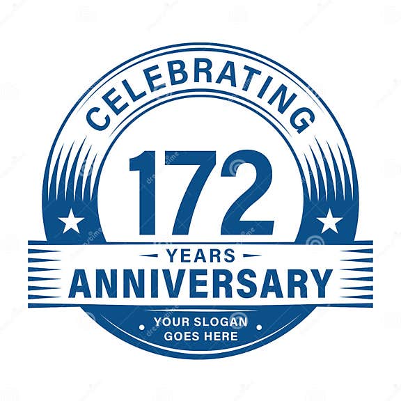 172 Years Anniversary Celebration Design Template. 172nd Logo Vector ...