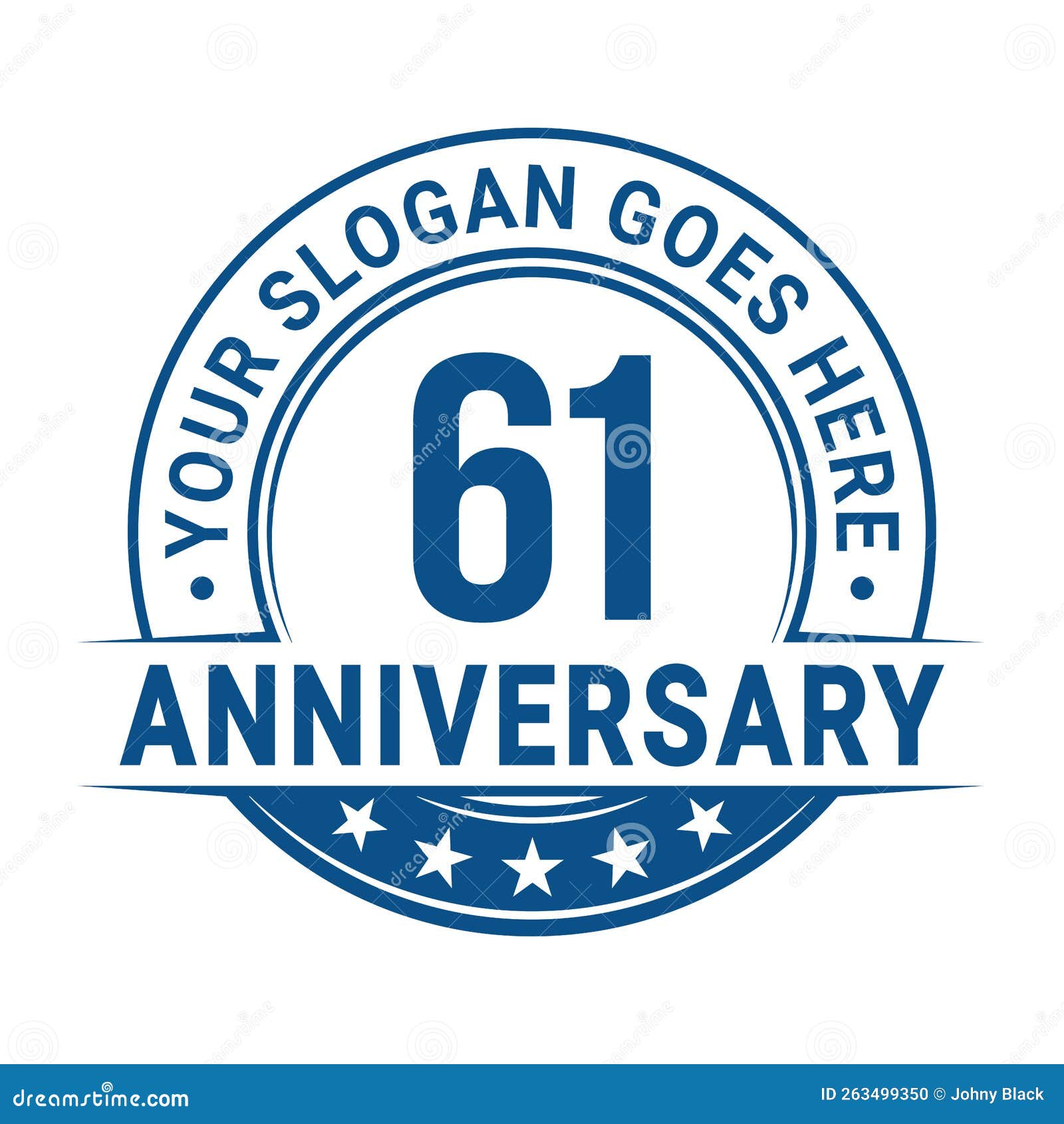 61 Years Anniversary. 61st Anniversary Logo Design Template. Vector and ...