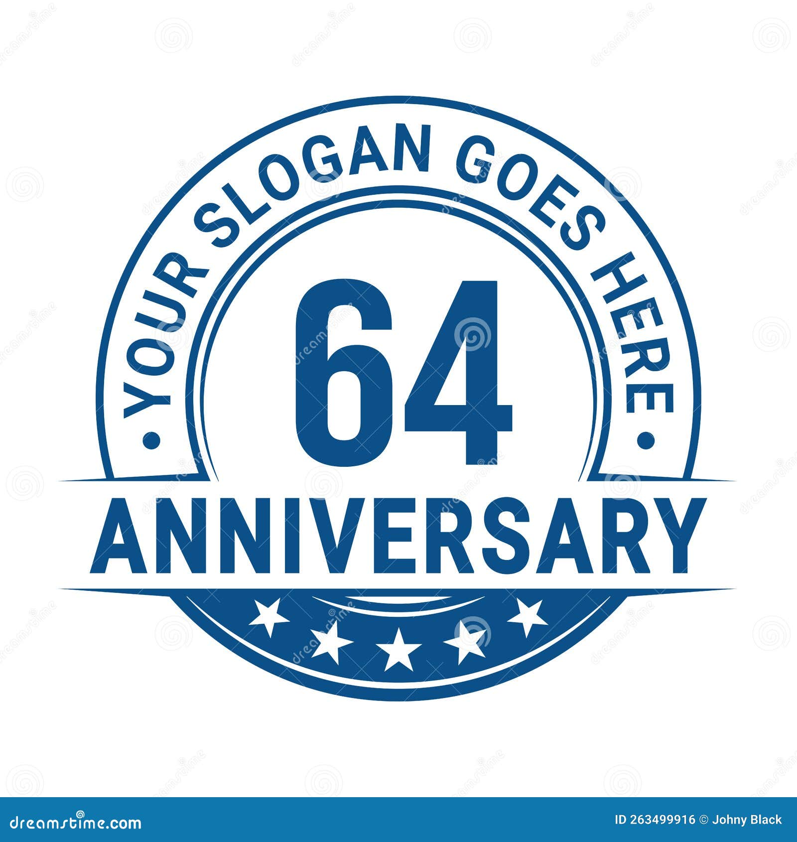 64 Years Anniversary. 64th Anniversary Logo Design Template. Vector and ...