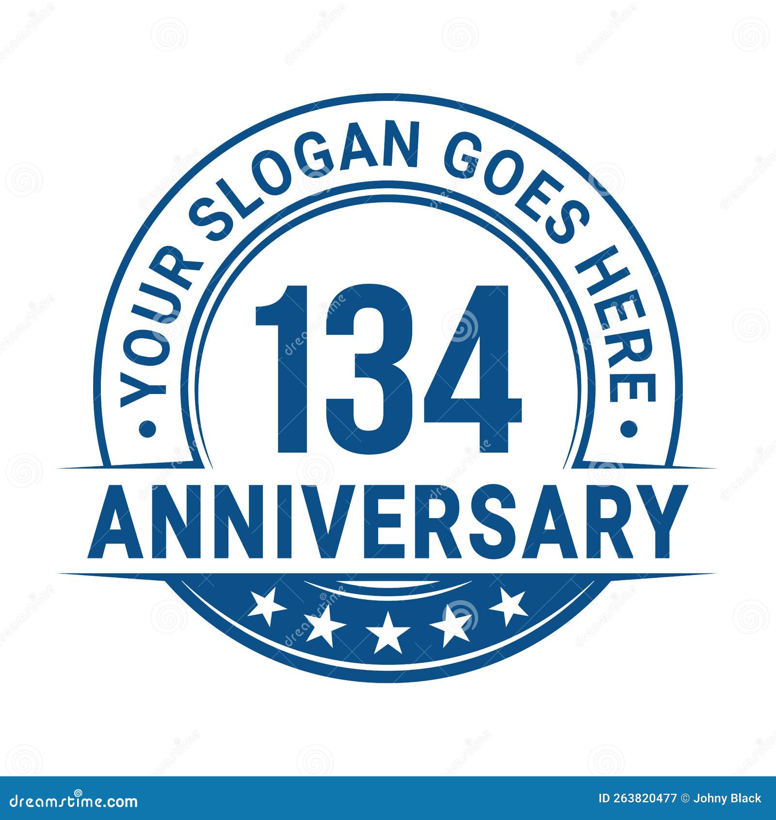 134 Years Anniversary. 134th Anniversary Logo Design Template. Vector ...